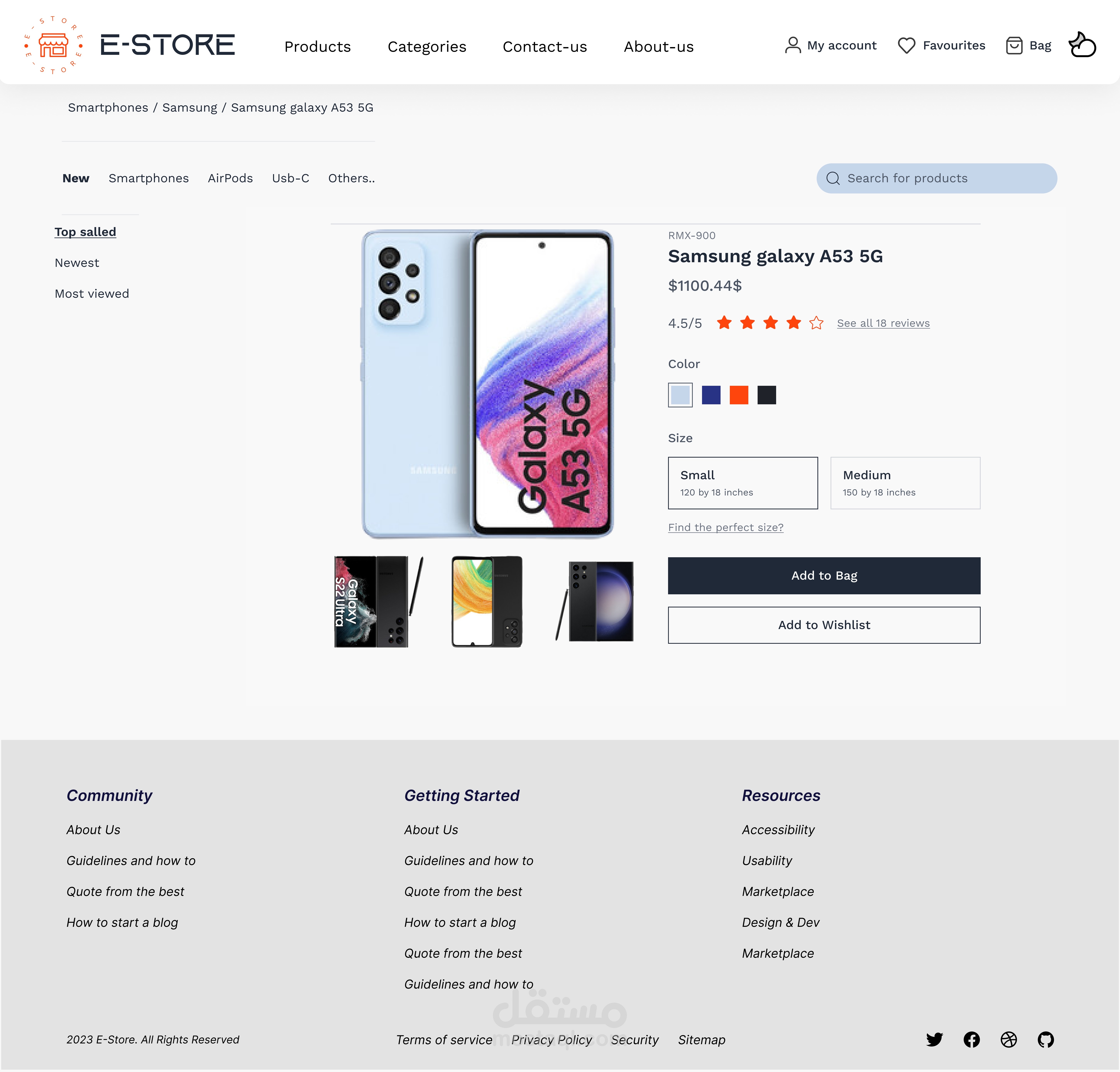 E-Store website | مستقل