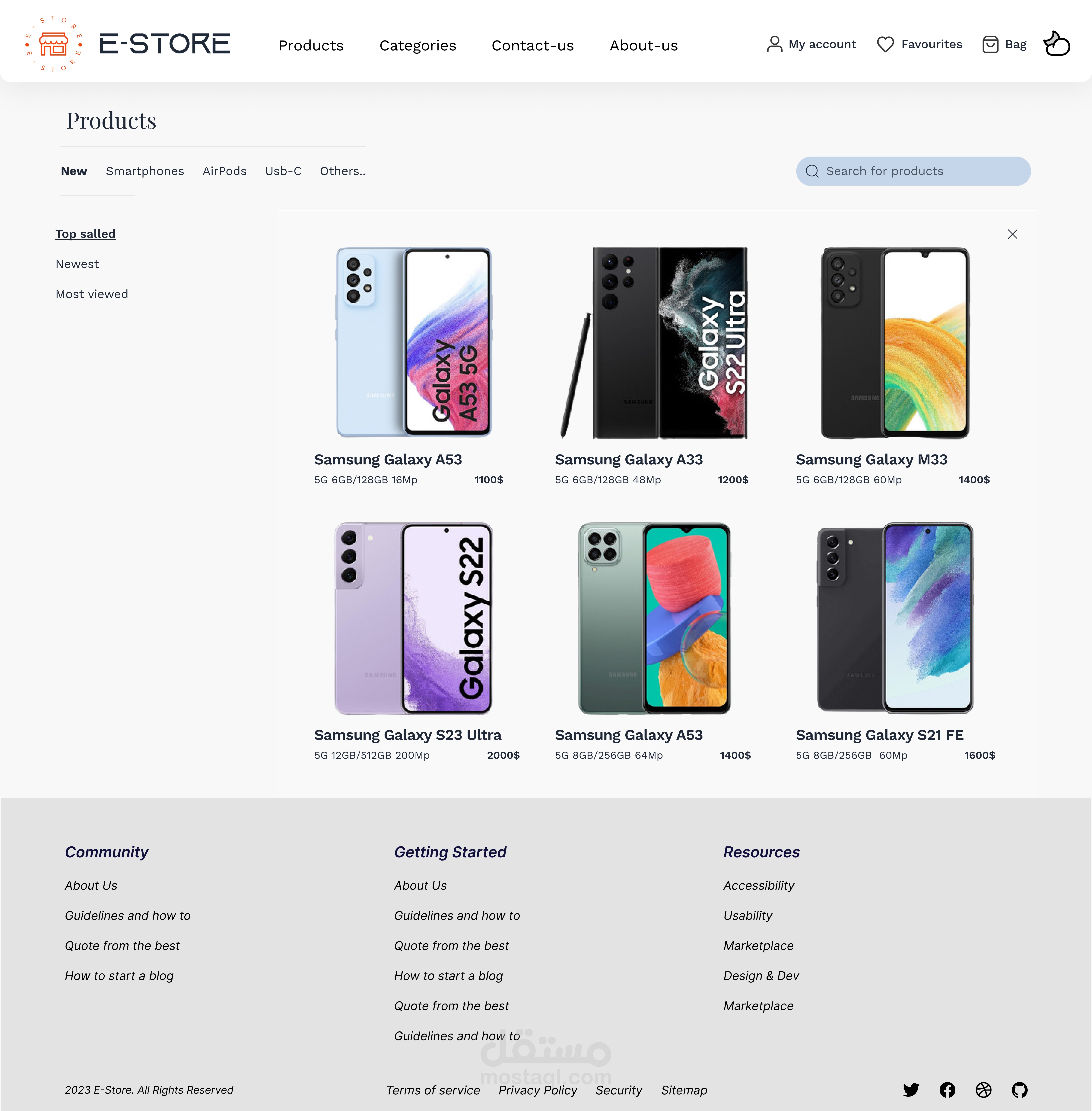 E-Store website | مستقل