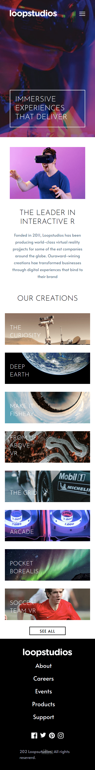 Loopstudios landing page | مستقل