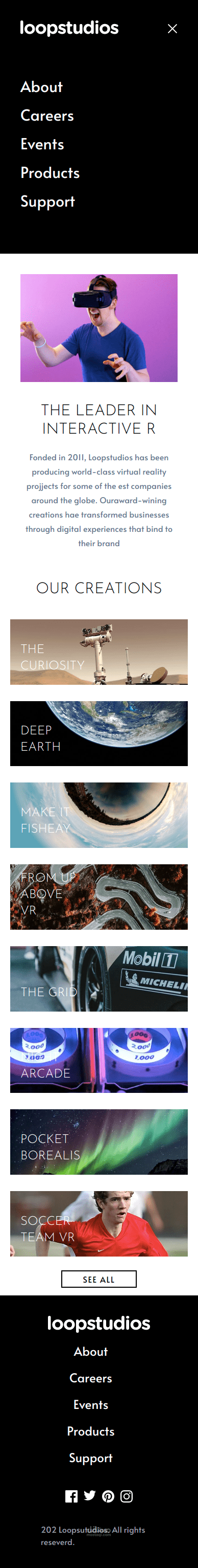 Loopstudios landing page | مستقل