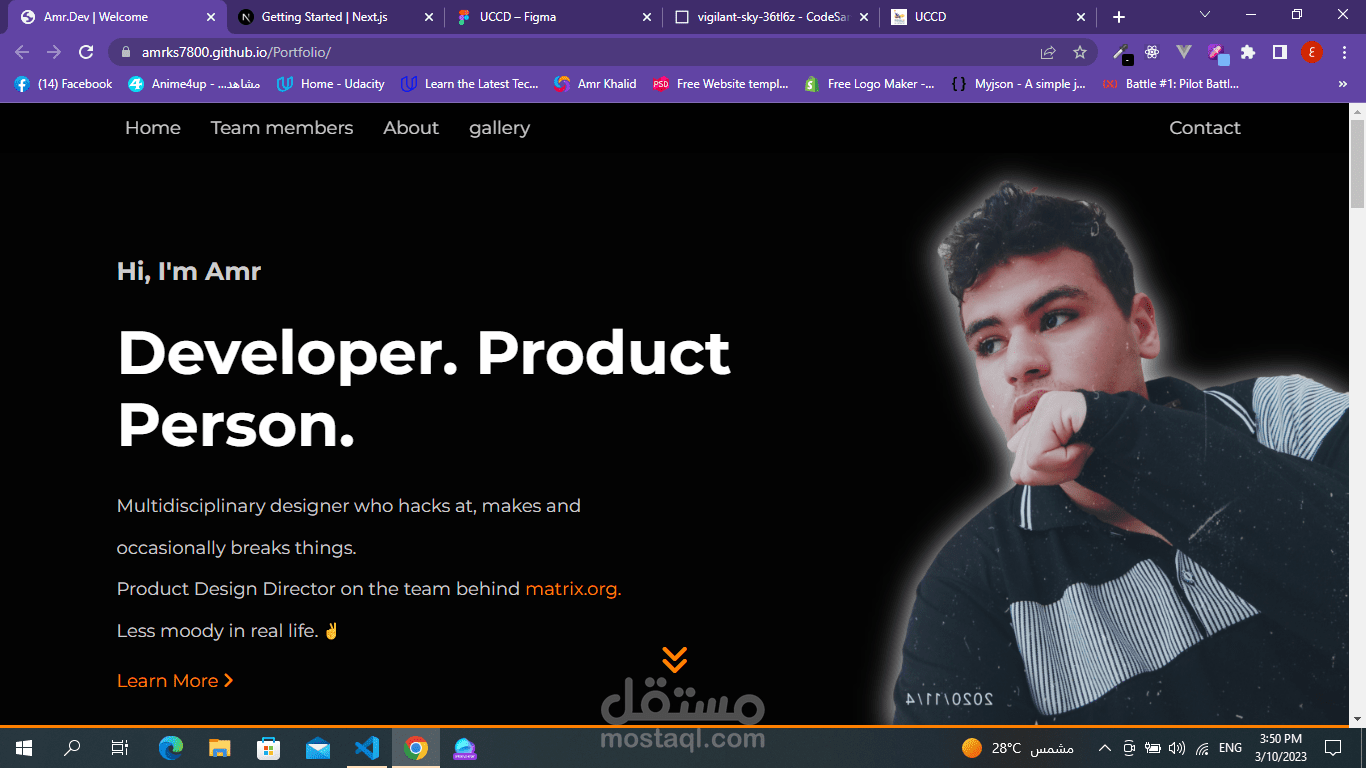 Personal Portofolio on github | مستقل