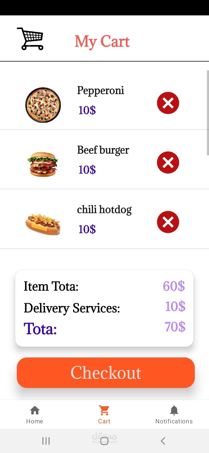Food Android application | مستقل