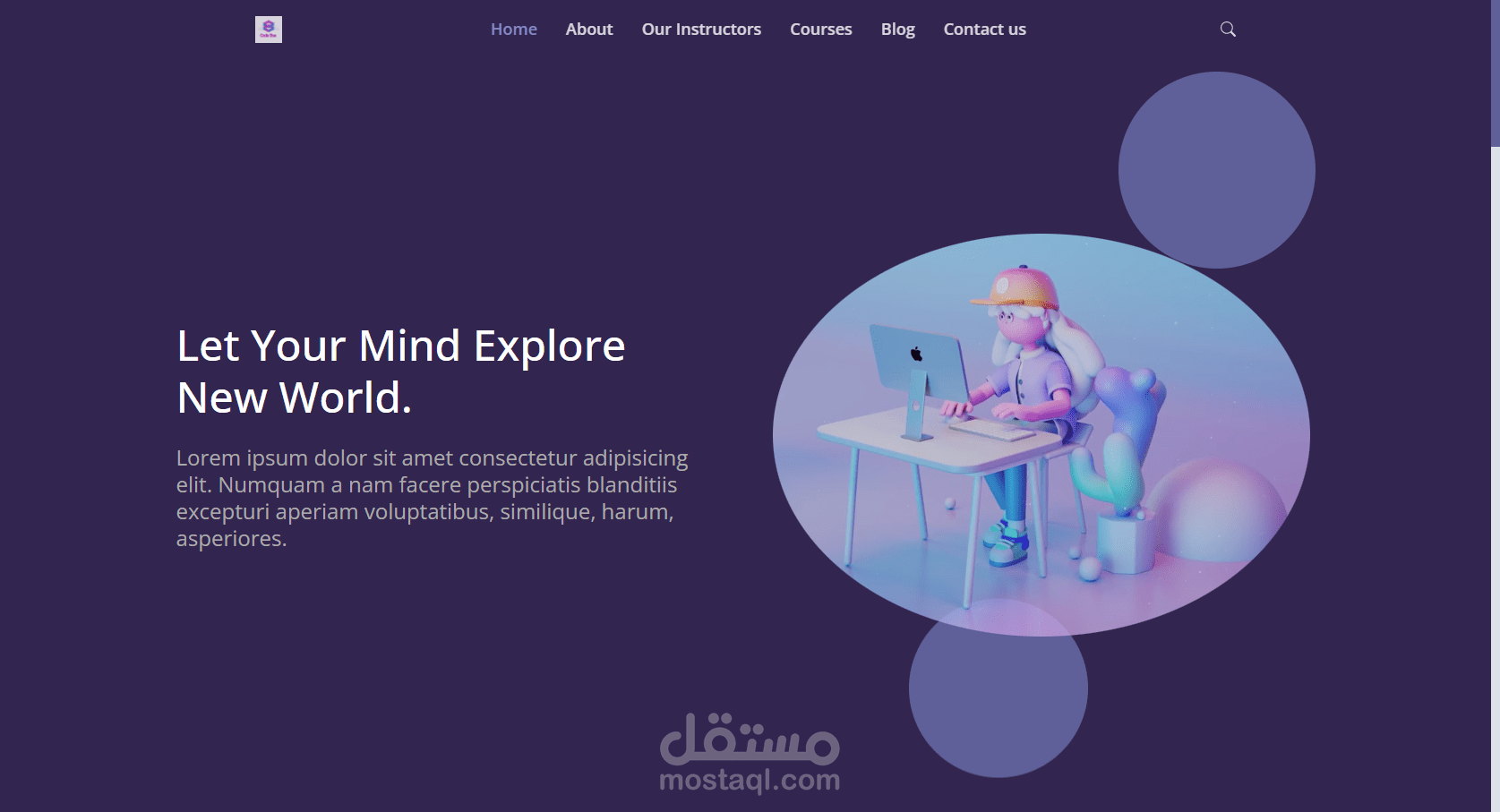 برمجه مواقع باستخدام Html Css Js Bootstrap Sass Reactjs مستقل