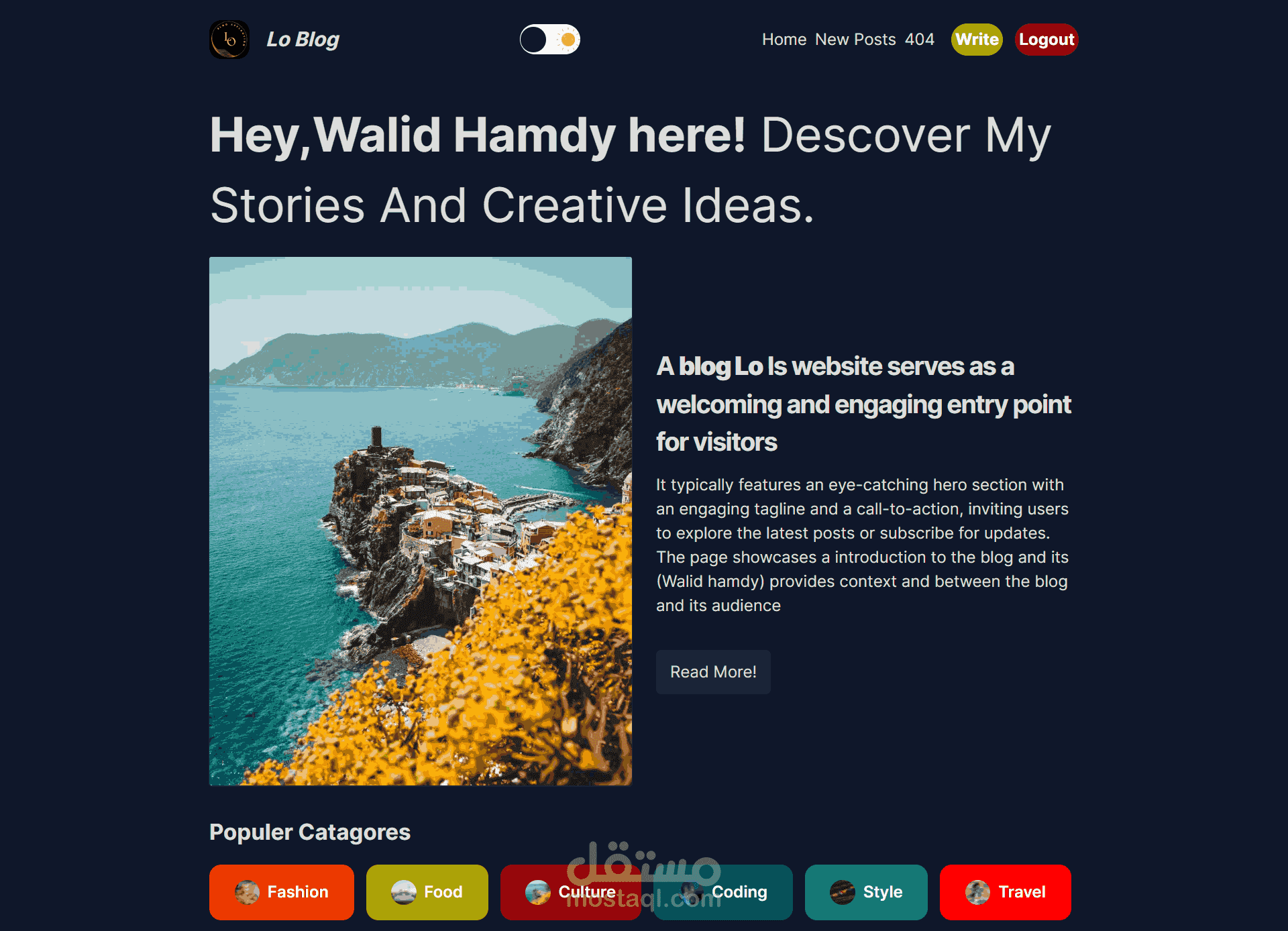 Full Stack Blog Next Js | مستقل