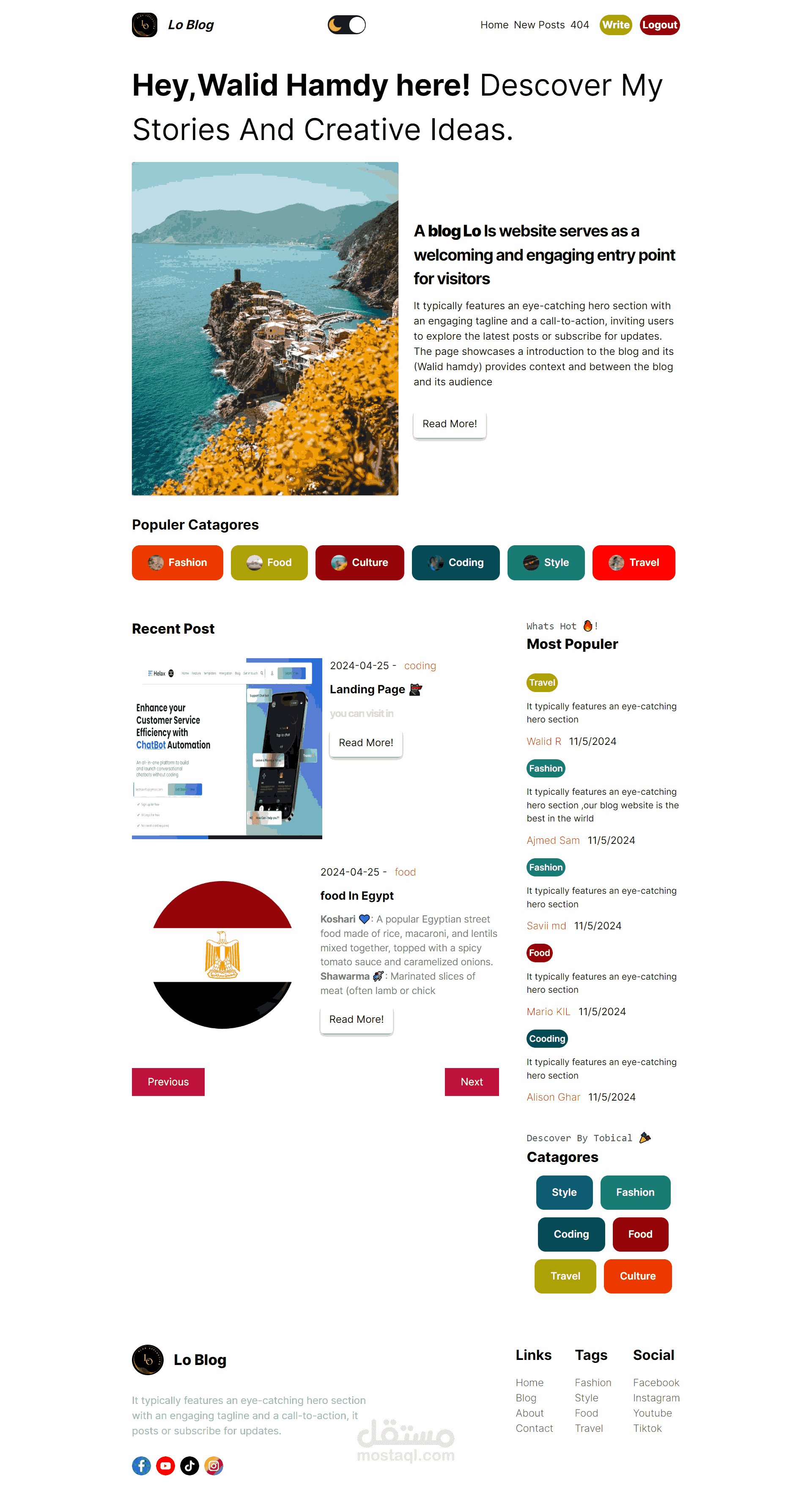 Full Stack Blog Next Js | مستقل
