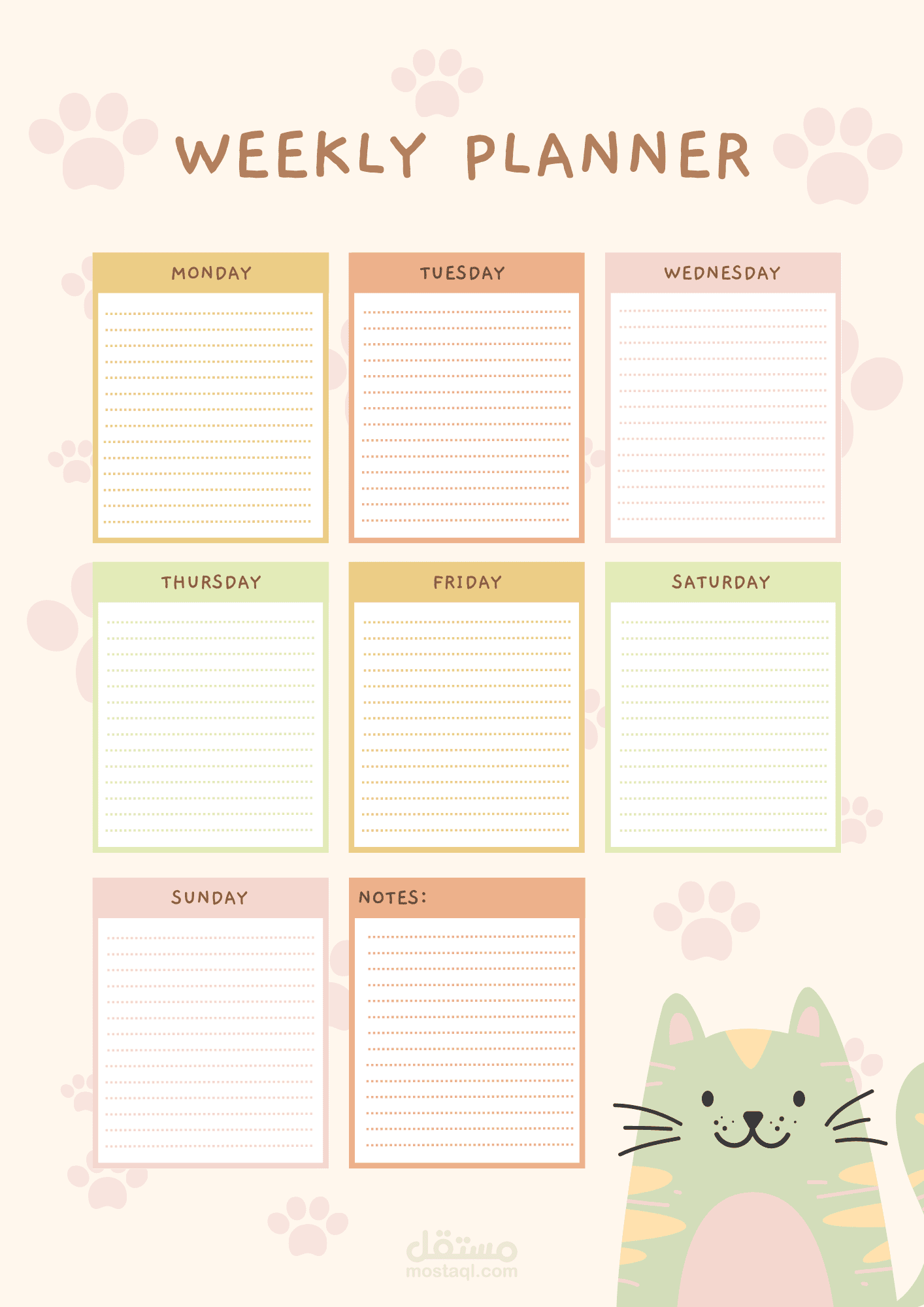 تصميم جدول لتنظيم الوقت بشكل جذاب | مستقل