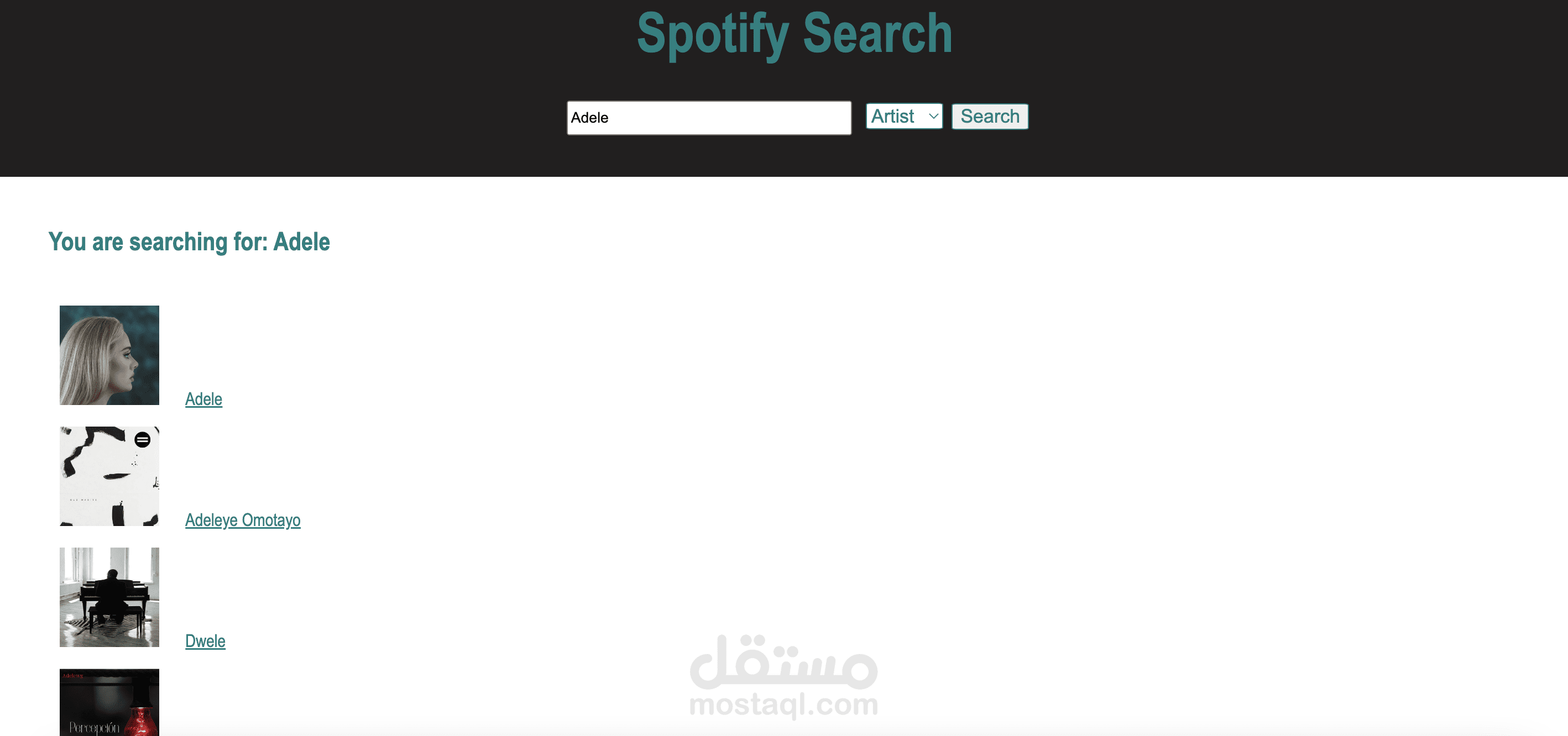 Spotify Search | مستقل