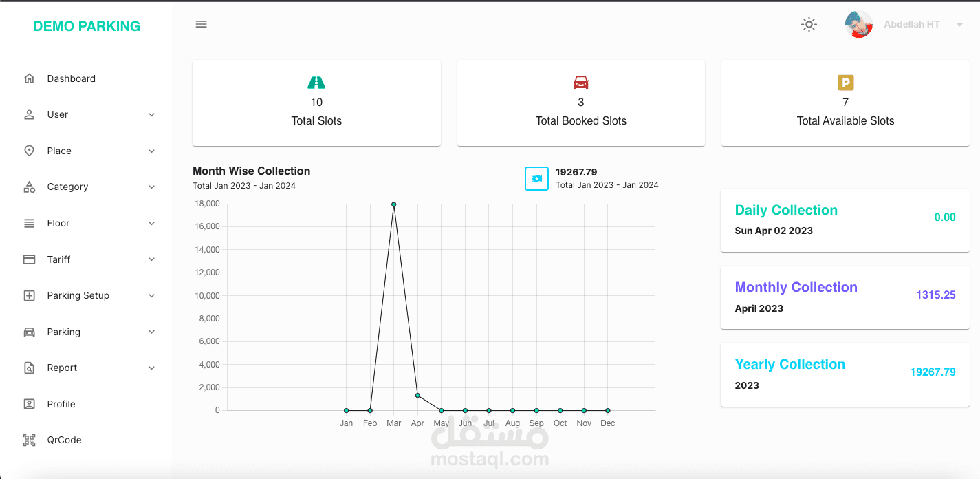 Fullstack Parking Management System | مستقل