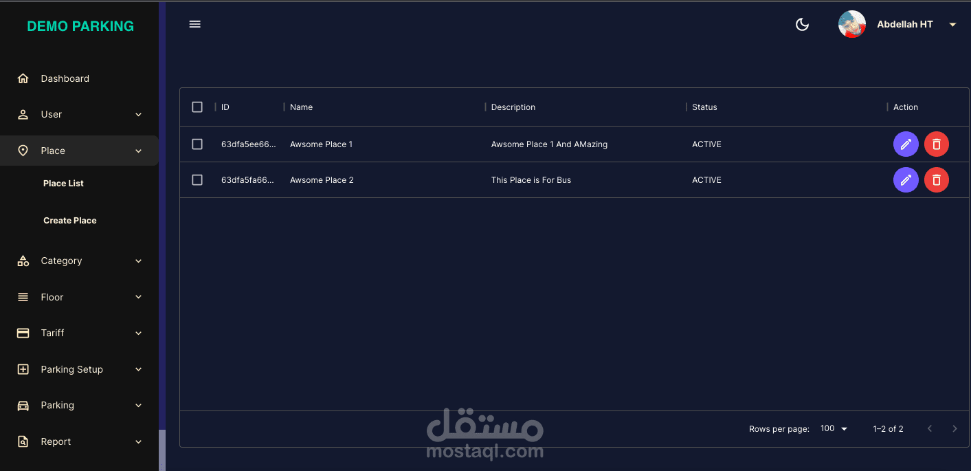 Fullstack Parking Management System | مستقل