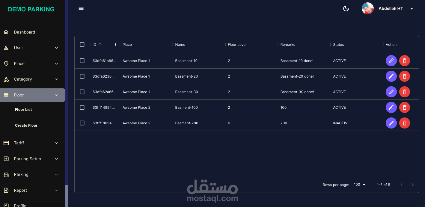 Fullstack Parking Management System | مستقل