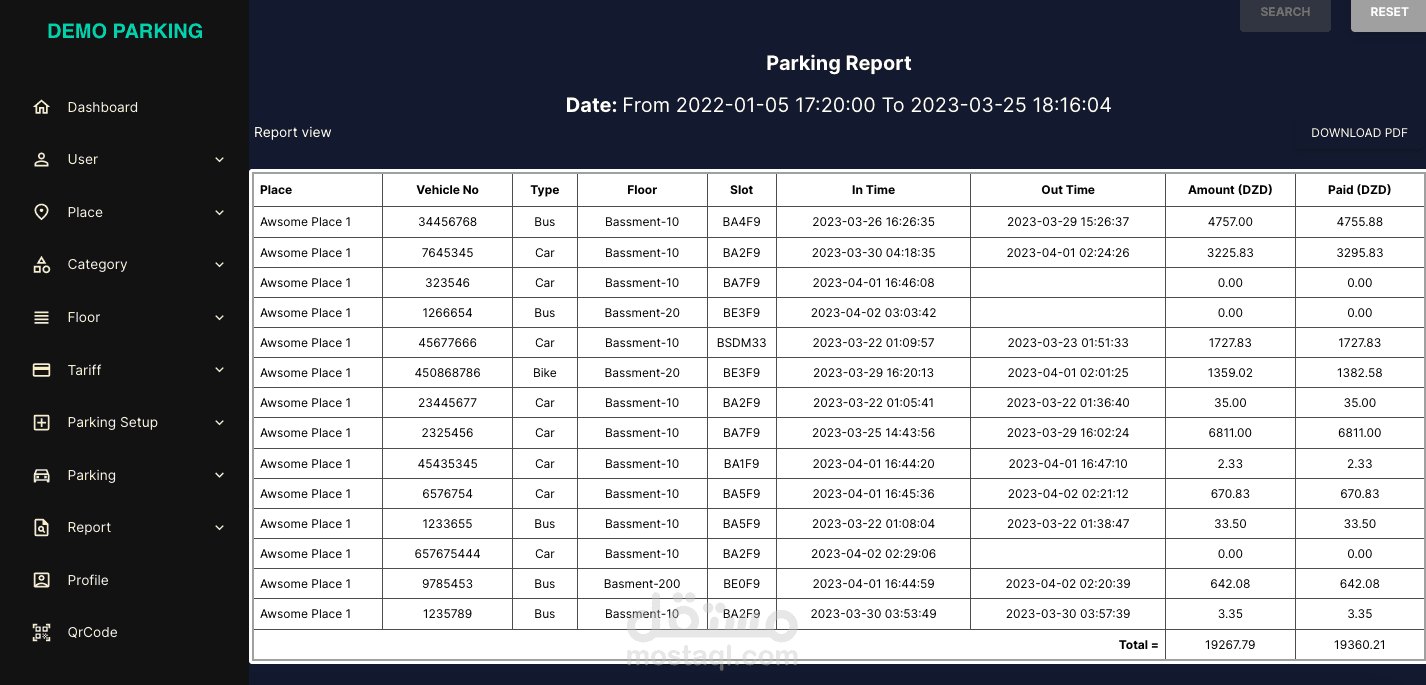 Fullstack Parking Management System | مستقل
