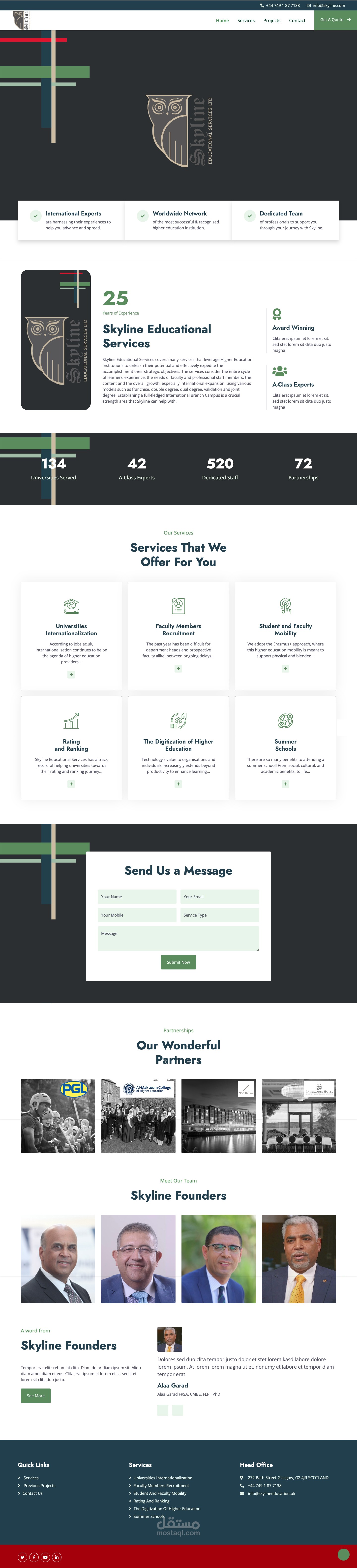 تصميم الشعار والهوية البصرية والموقع الالكتروني لشركة Skyline ...