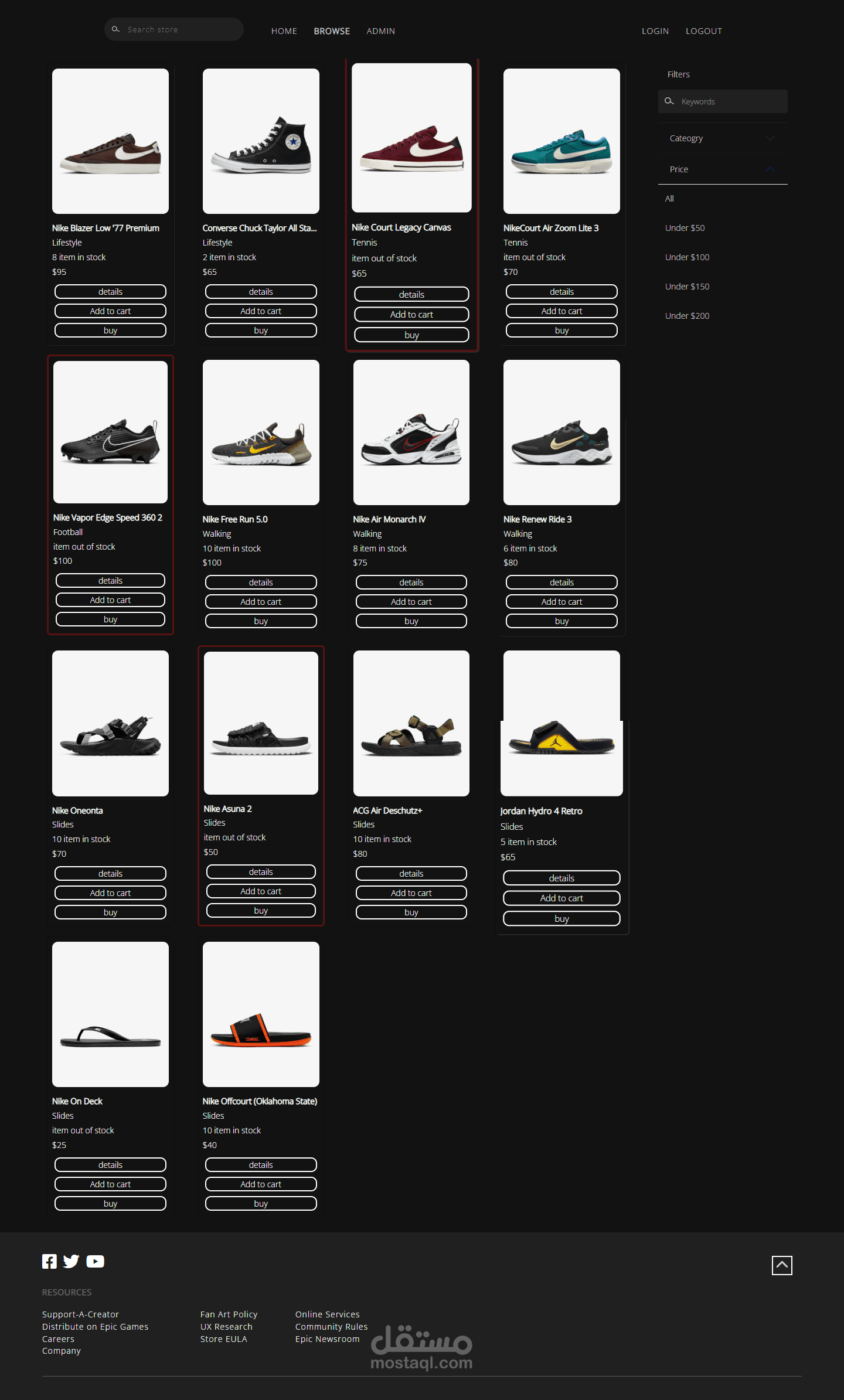 Simple E Commerce Website With Angular مستقل