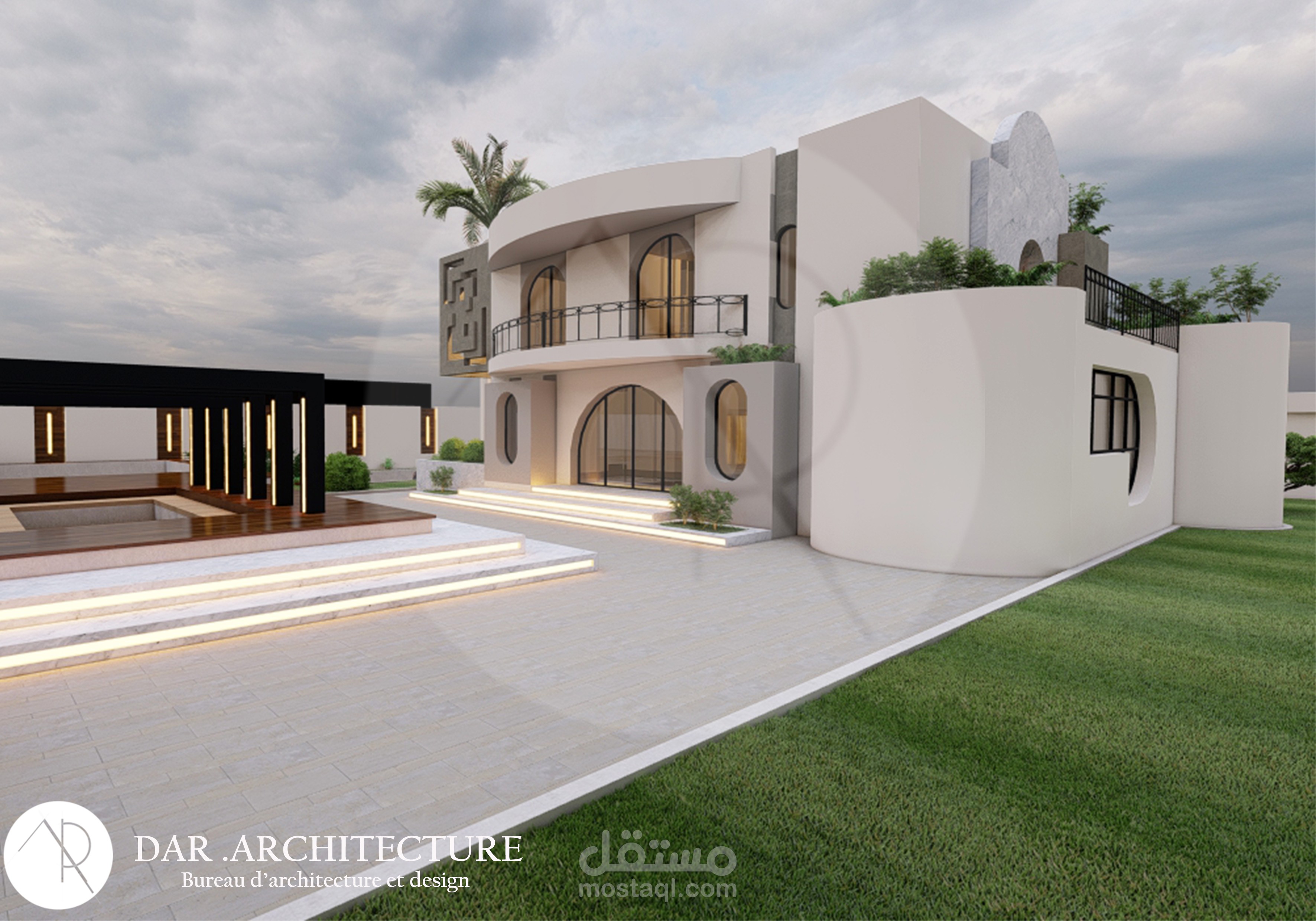 villa arc من تصميم المهندس المعماري ريان العايدي dar architecture | مستقل