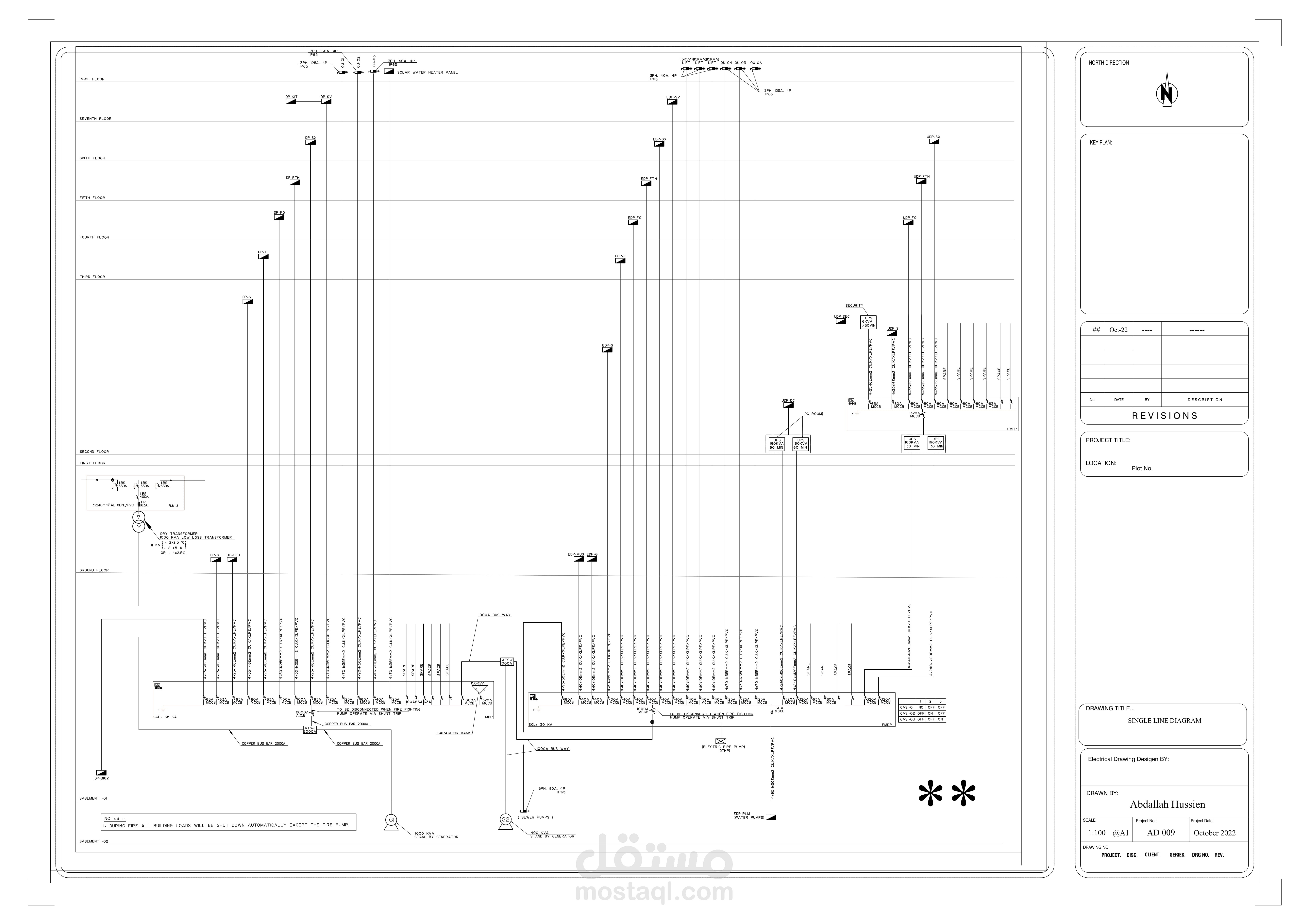 Electrical Drawing (Design) Administrative building | مستقل