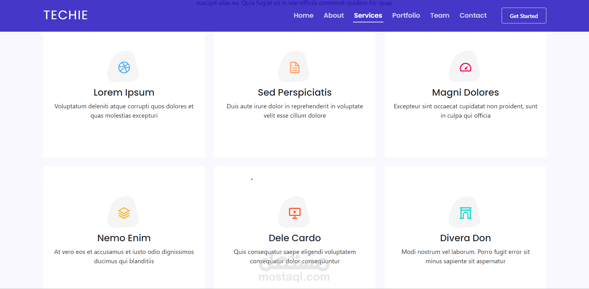 Techie template website application | مستقل