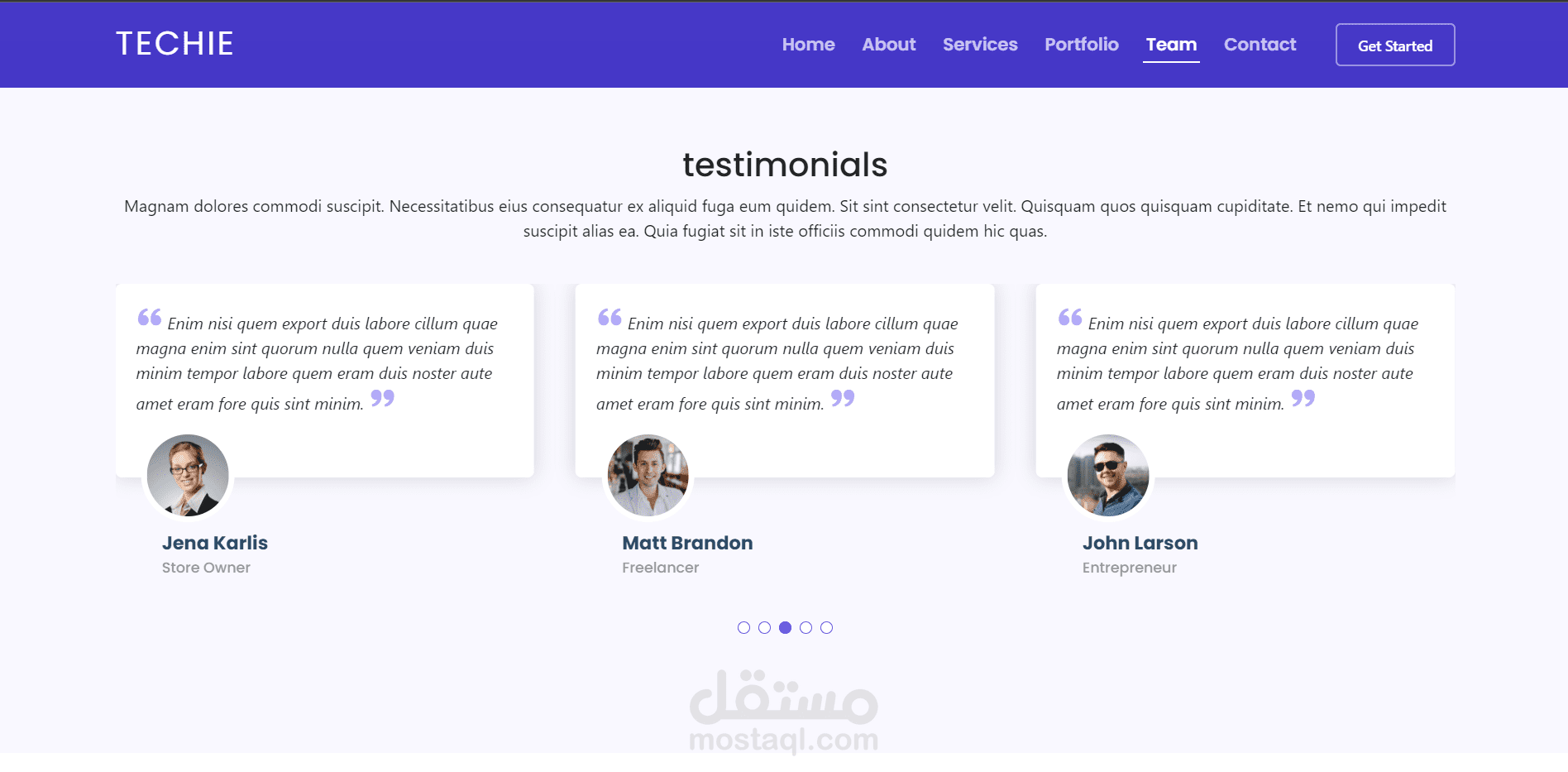 Techie template website application | مستقل