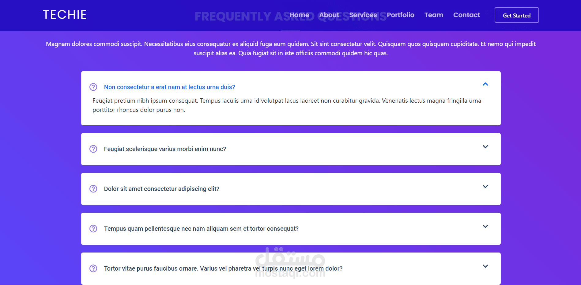 Techie template website application | مستقل