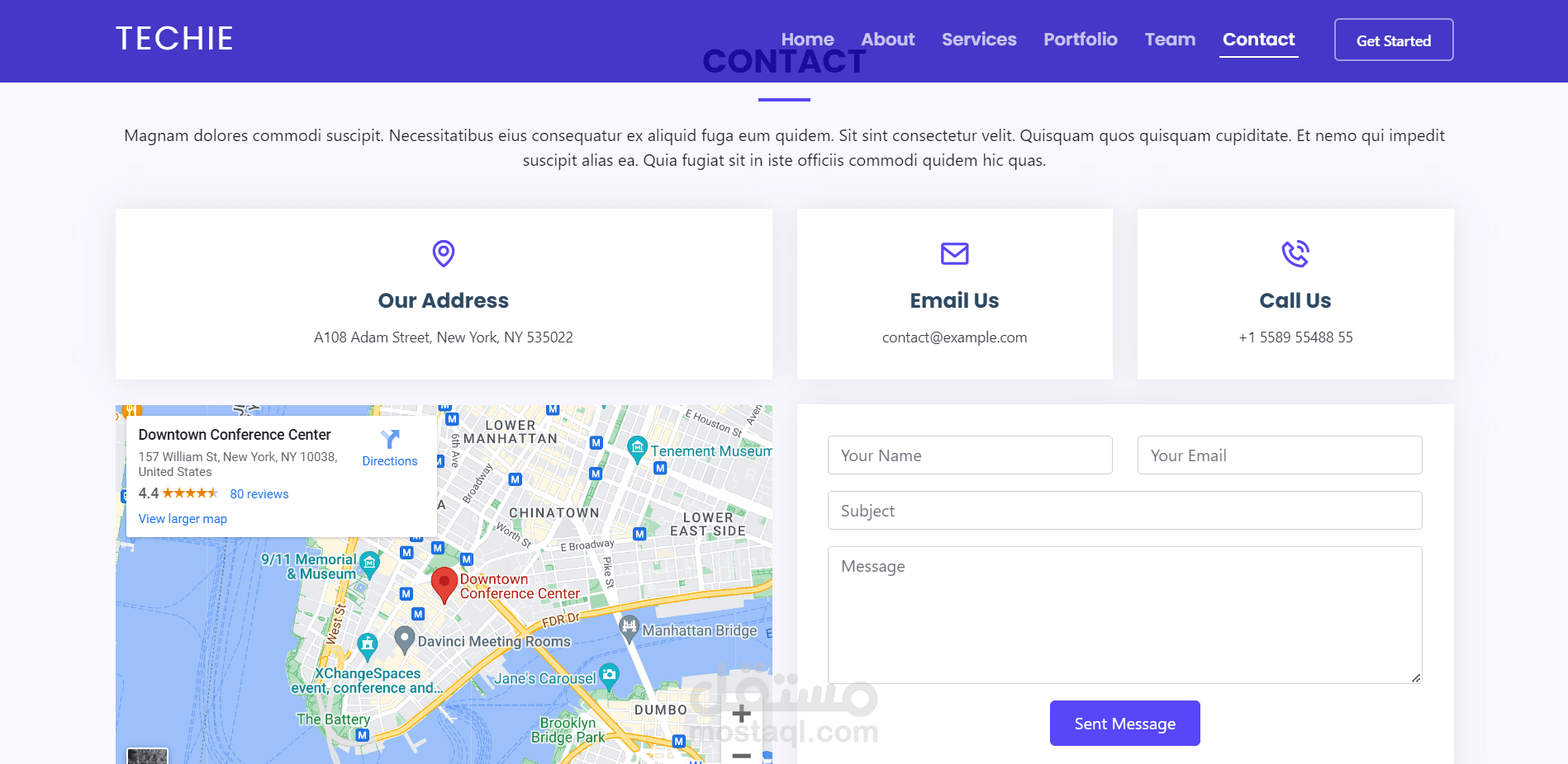 Techie template website application | مستقل