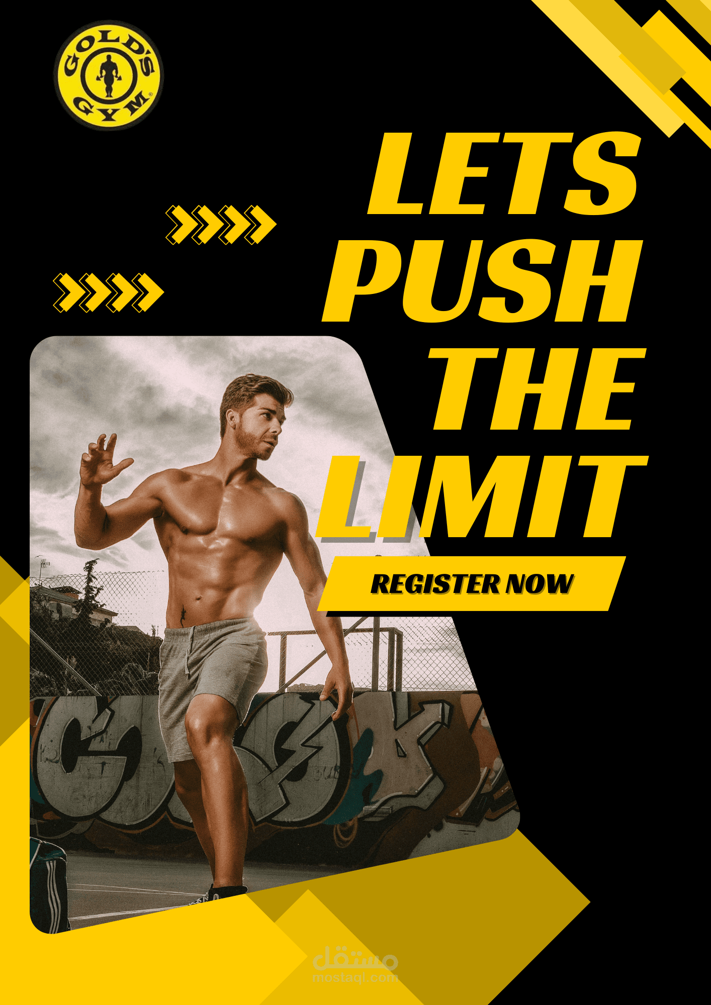تصميم ديزاين لفرع Golds gym | مستقل
