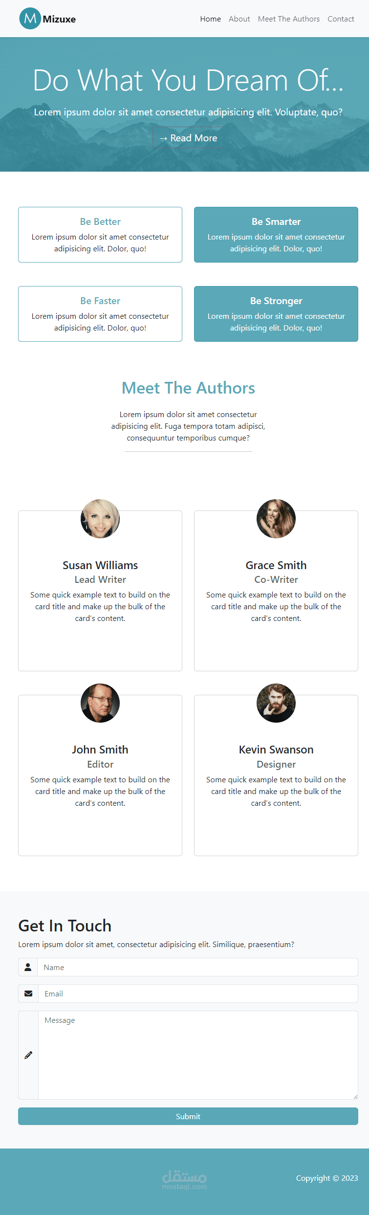 Mizuxe Landing Page | مستقل