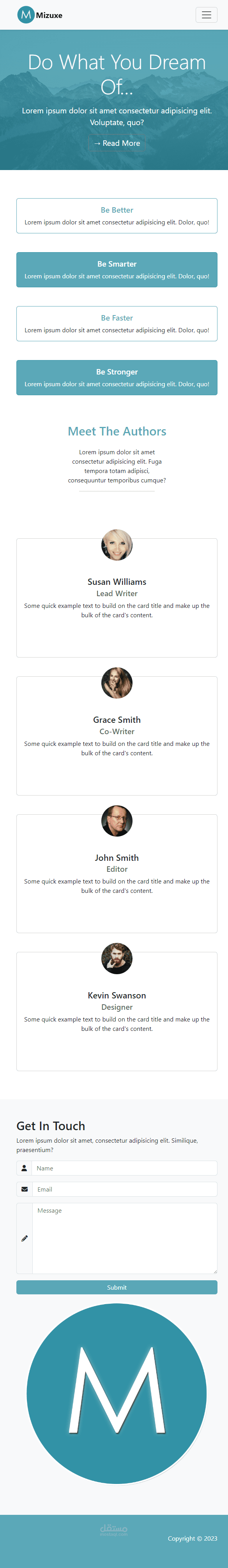 Mizuxe Landing Page | مستقل