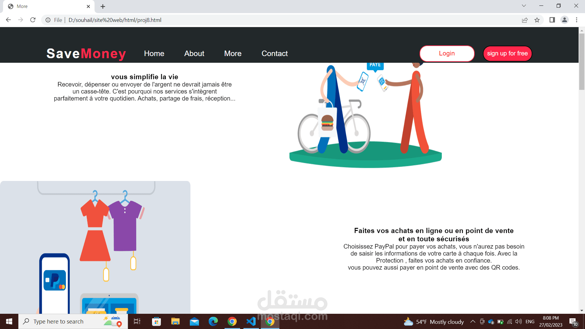 تصميم صفحة ويب باستخدام Html5css3java Scriptbootstrap مستقل