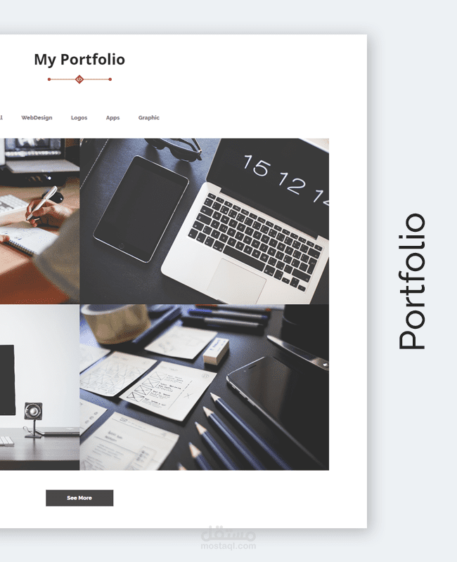 BioBo One Page Personal Portfolio Template | مستقل