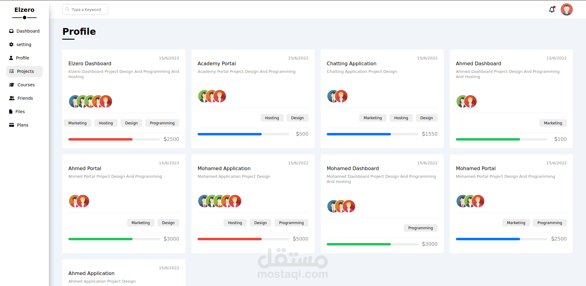 Elzero Dashboard | مستقل