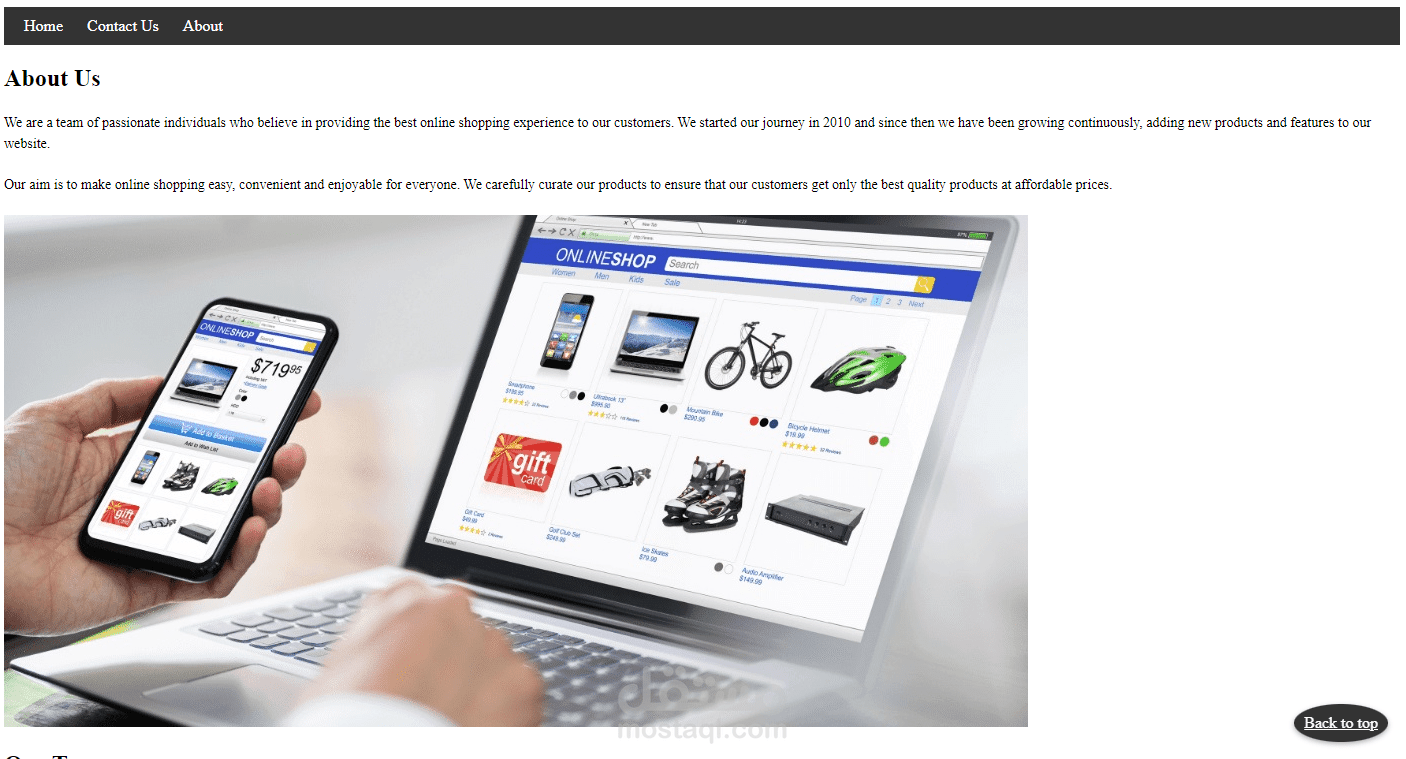 Simple Ecommerce Site | مستقل