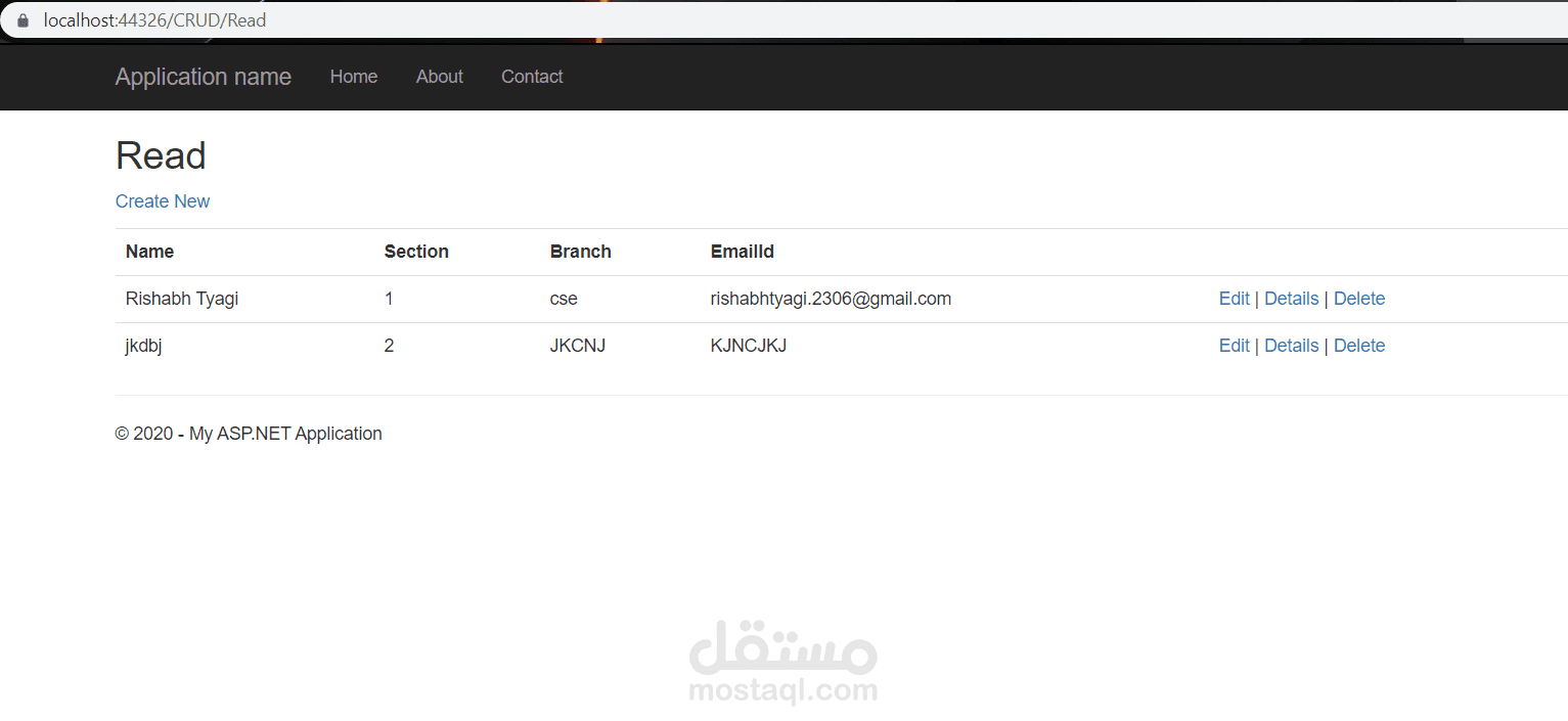 Crud Website | مستقل