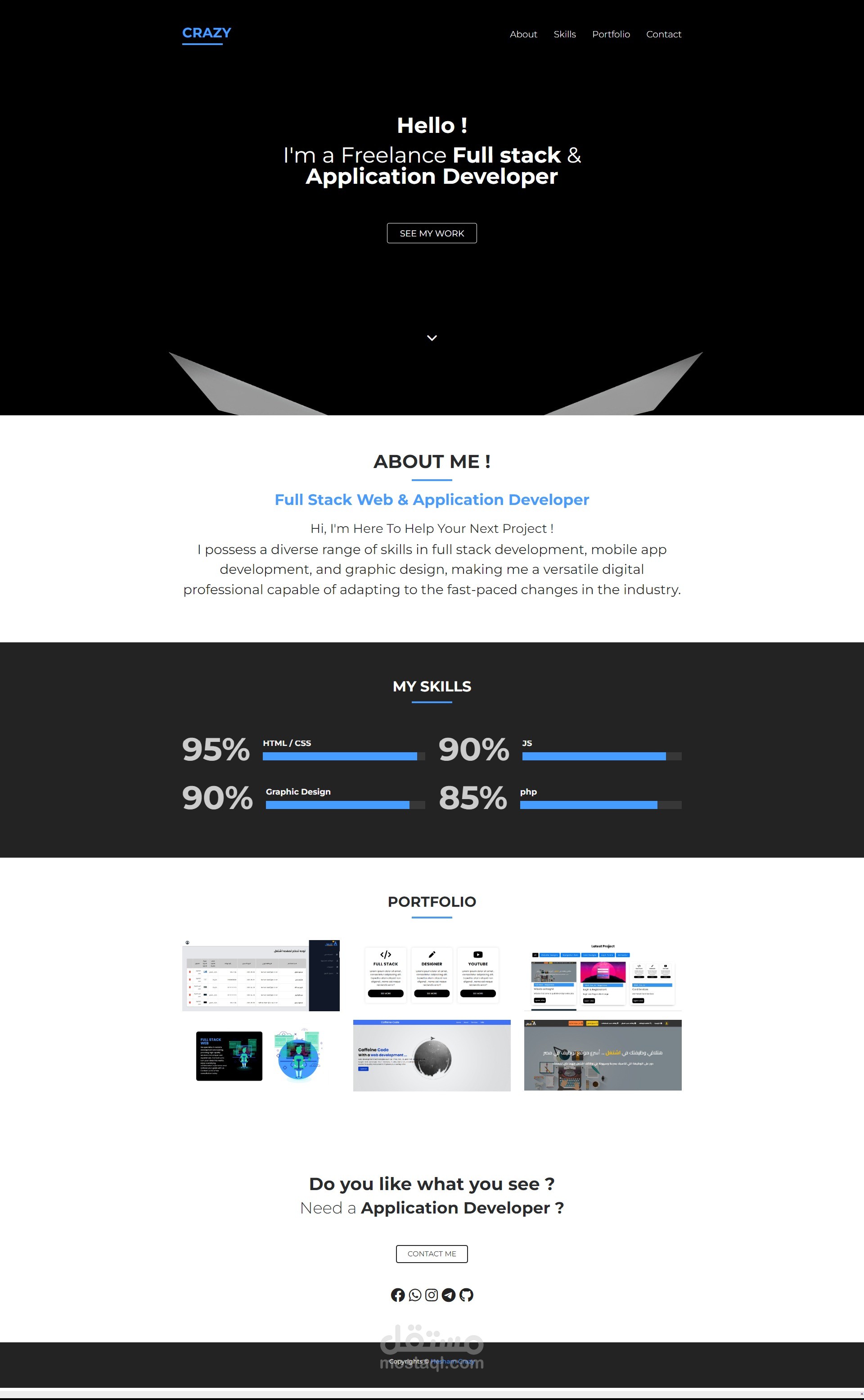 Responsive Animated Website Personal Portfolio | مستقل