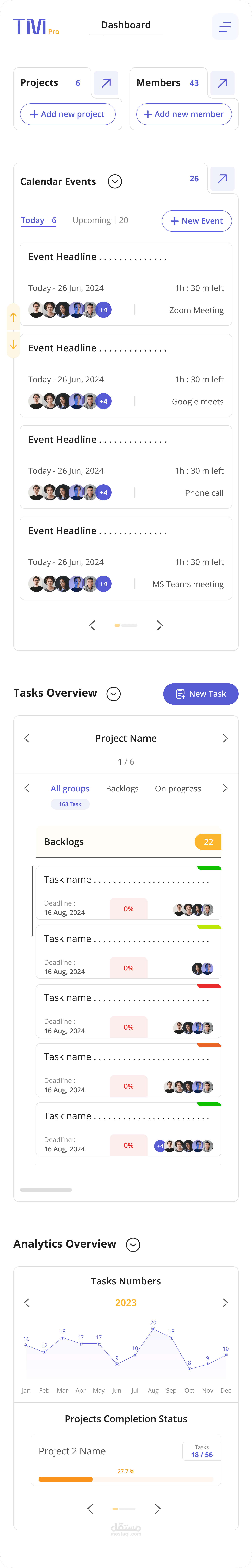 TM pro - Projects management portal for your business growth | مستقل