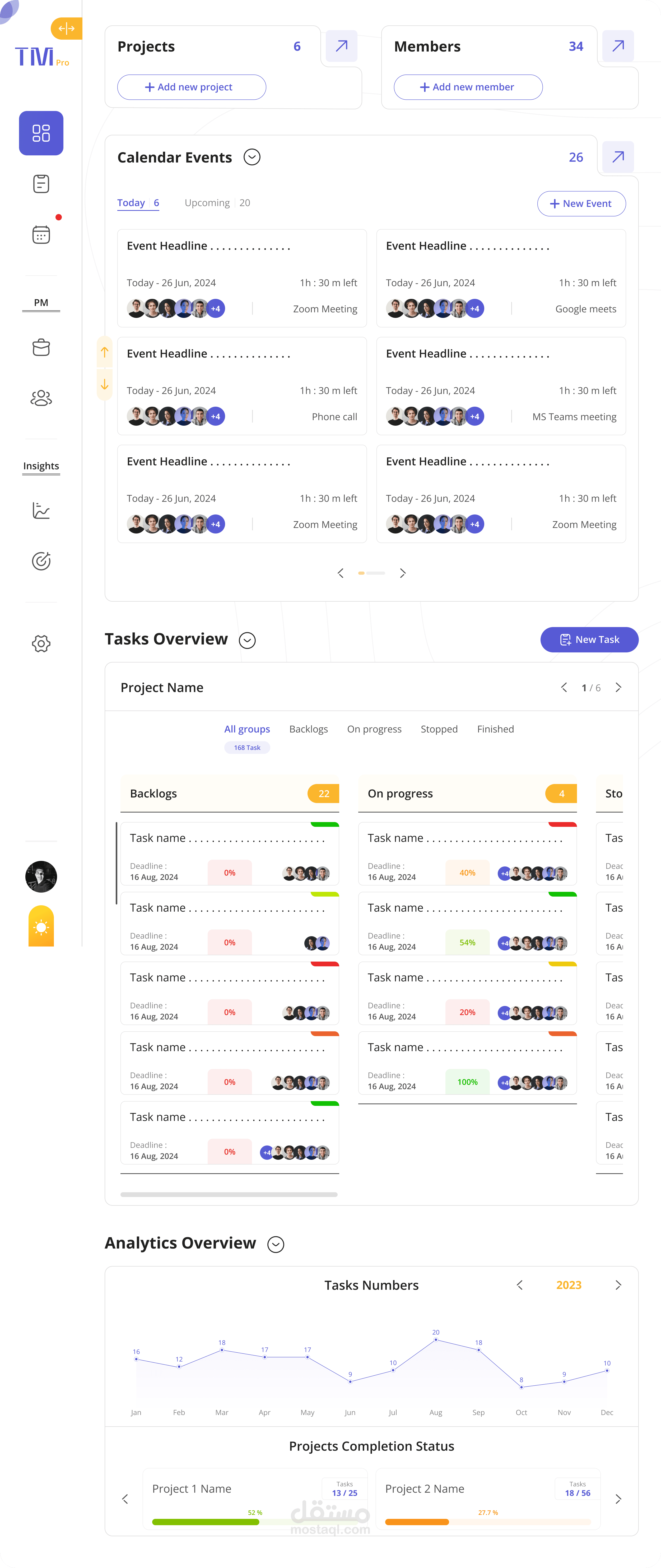TM pro - Projects management portal for your business growth | مستقل