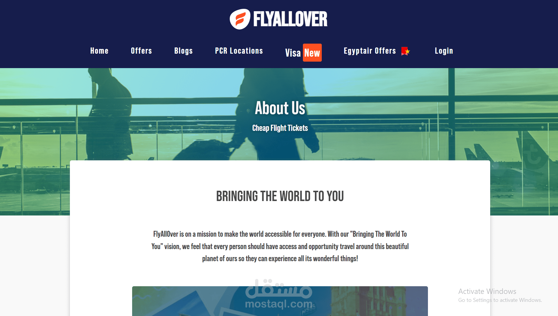 Flyallover مشروع حجز تذاكر طيران و رحلات و فنادق حول العالم | مستقل