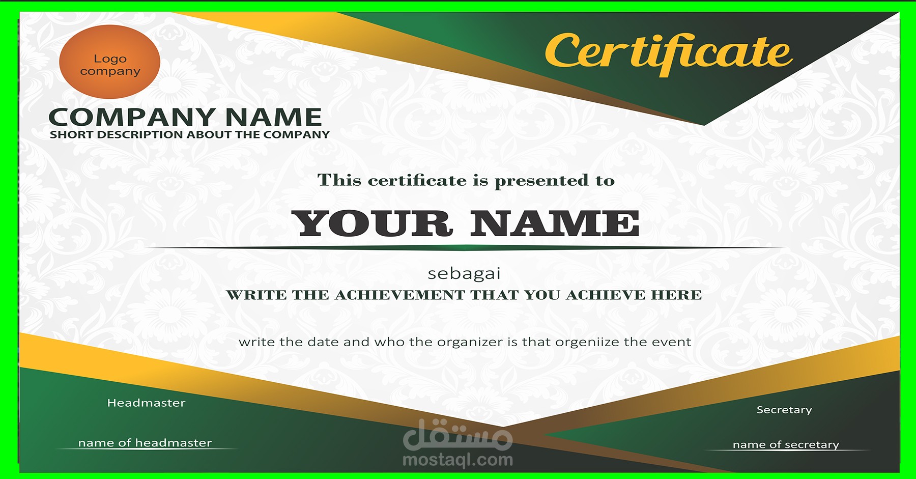 I Will Design Amazing Formal Fast , Custom Certificate Using Photoshop ...