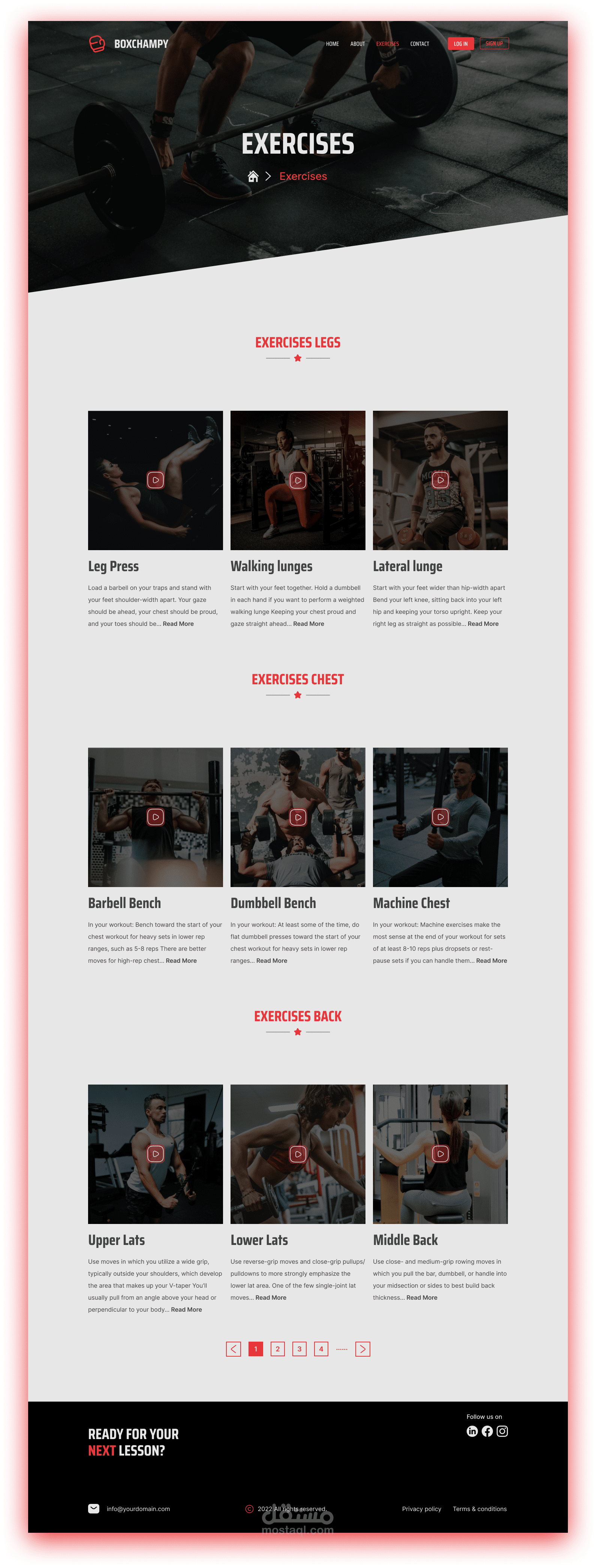 BOXCHAMPY | Gym System Website | مستقل