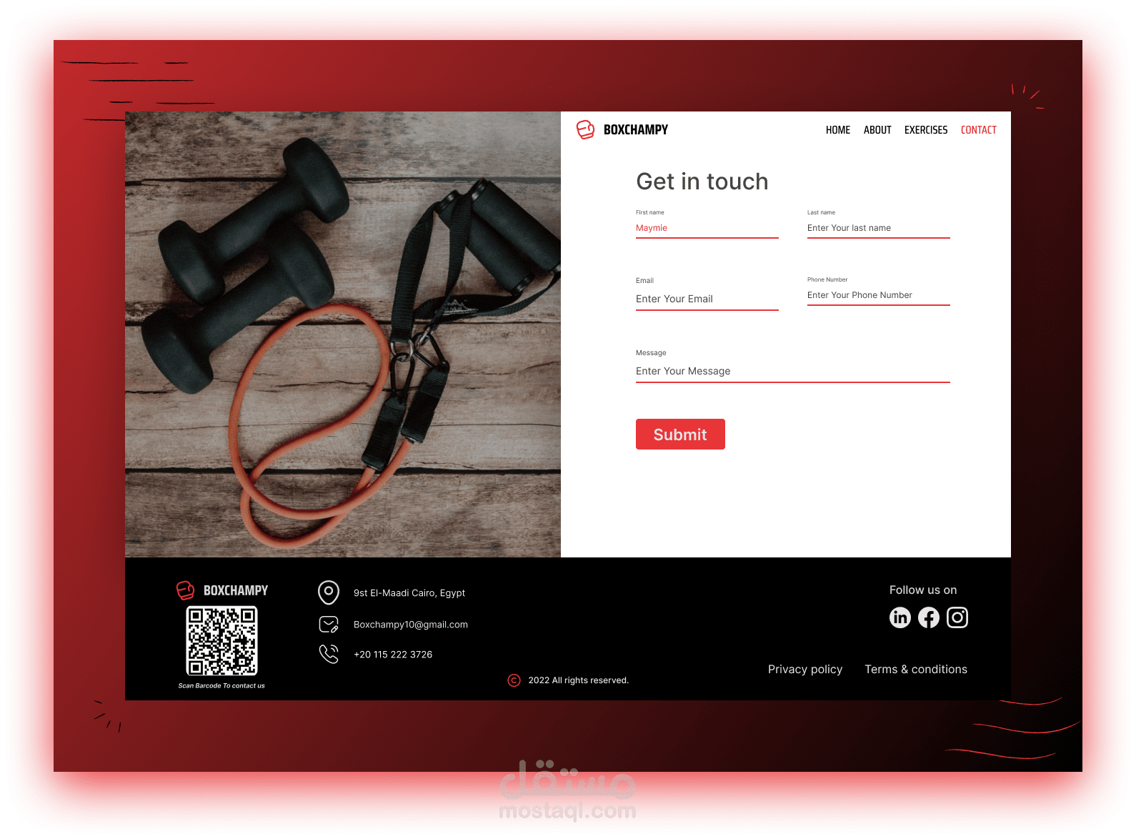 BOXCHAMPY | Gym System Website | مستقل