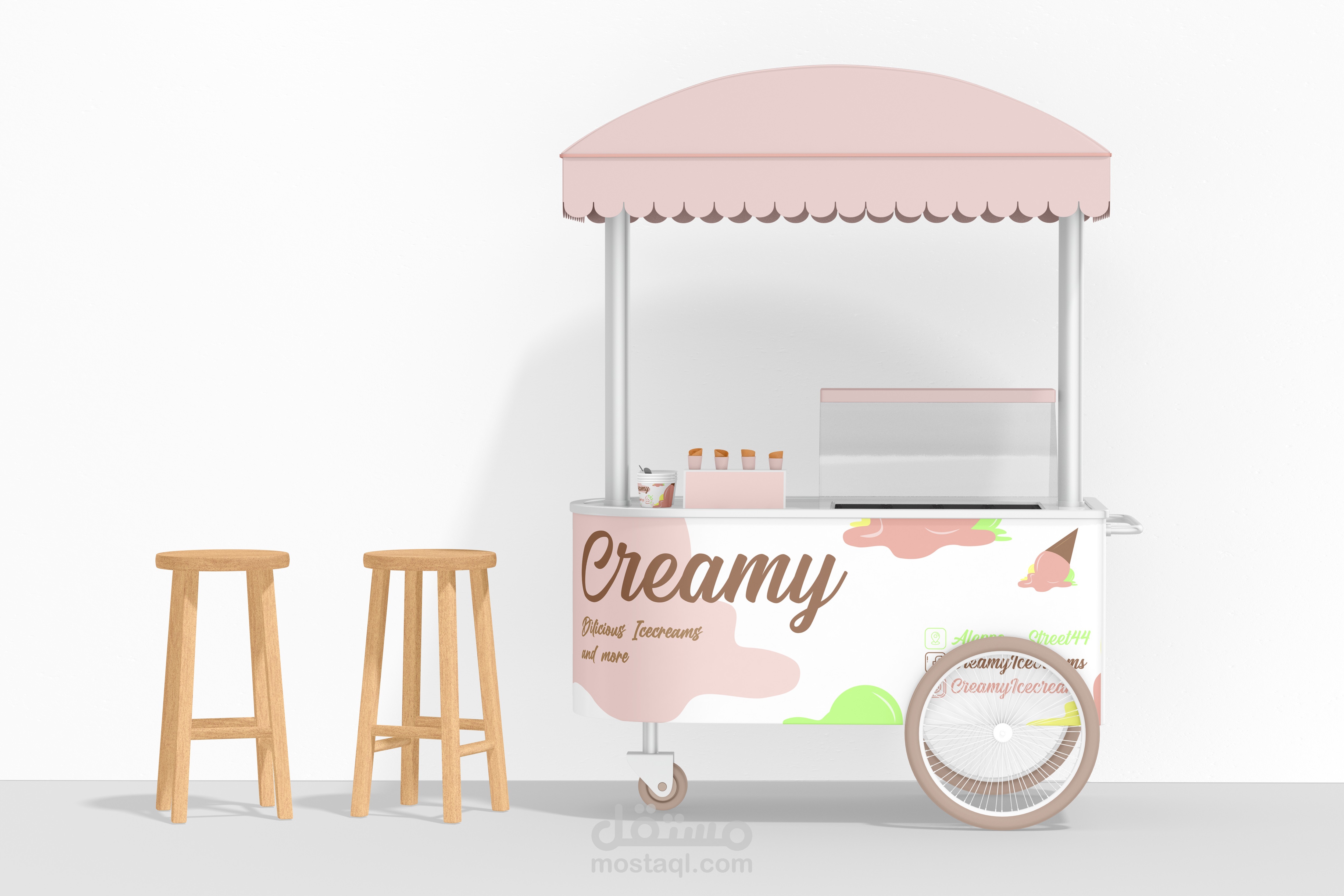 تصميم هوية بصرية كاملة Full identity - Brand لمشروع مثلجات وحلويات Ice ...