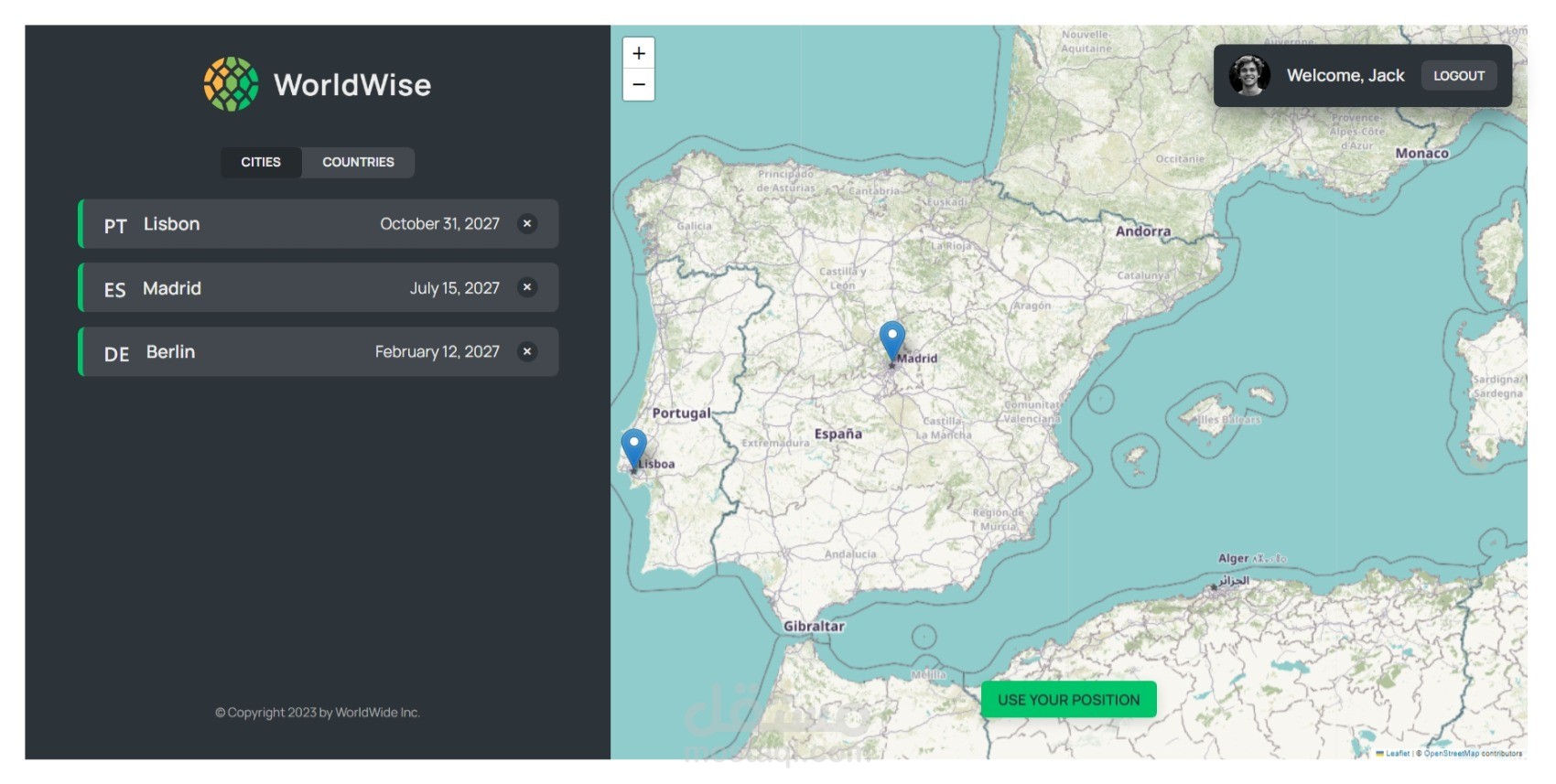 WorldWise React Tracking App | مستقل