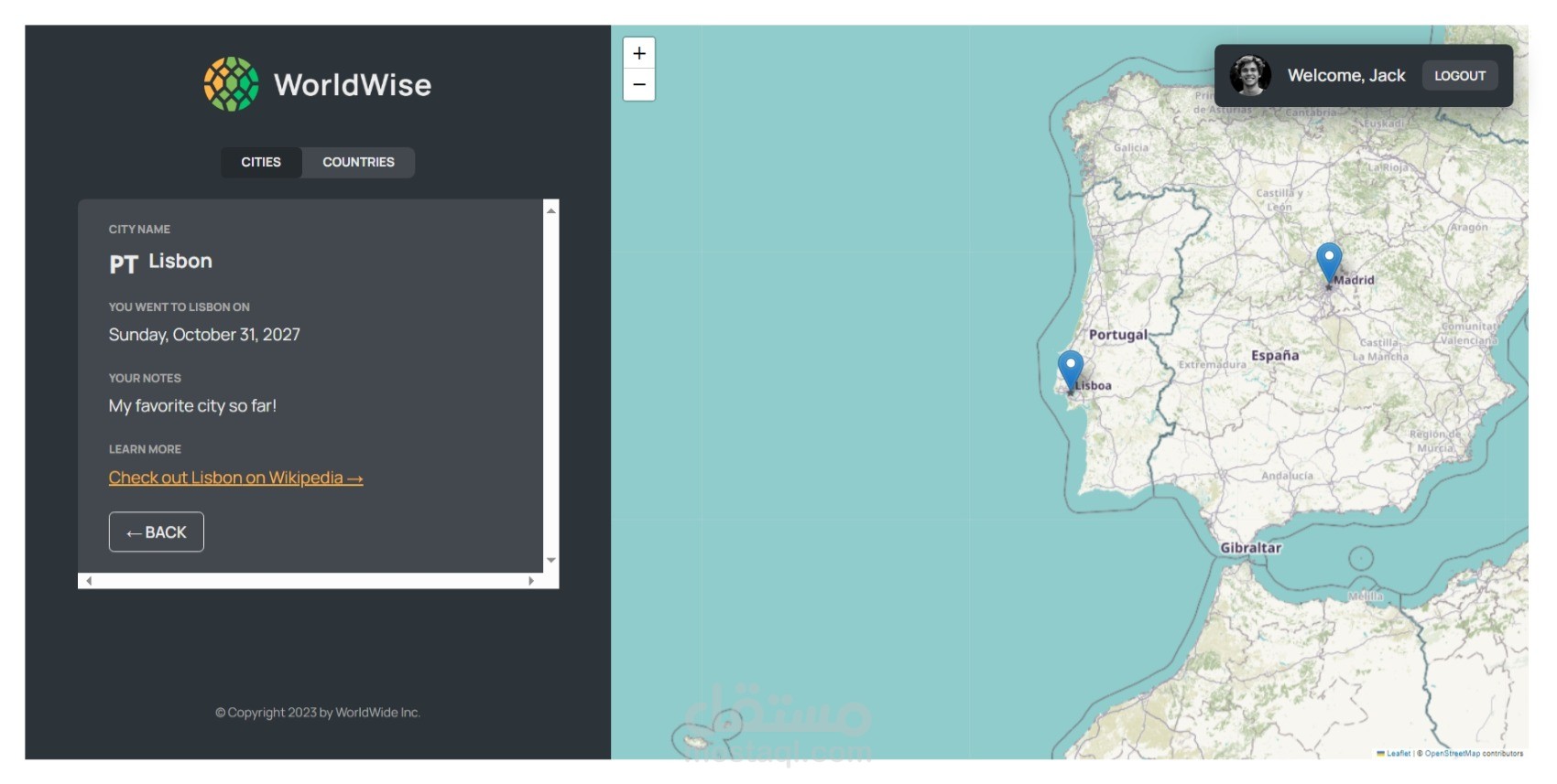 WorldWise React Tracking App | مستقل