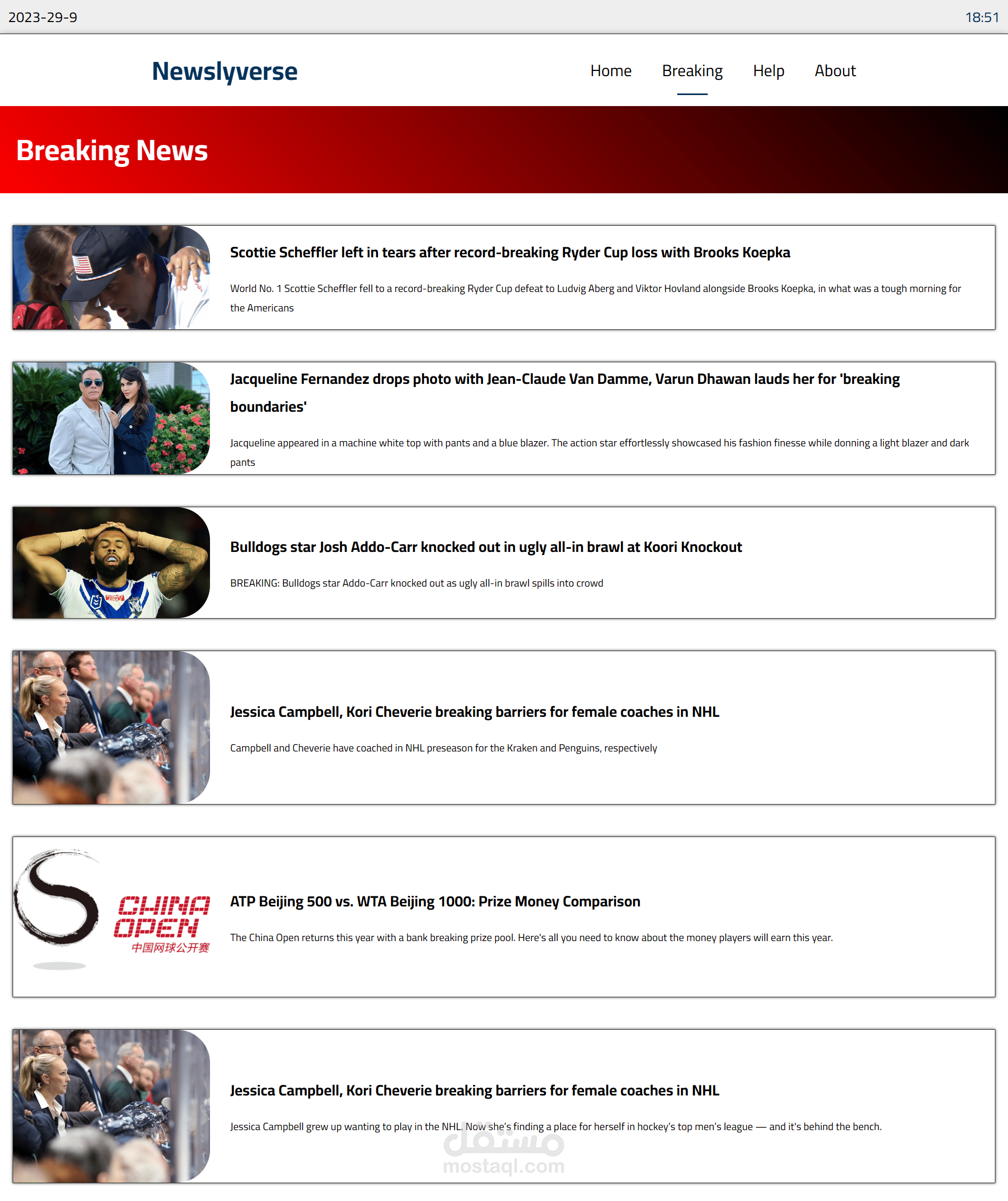 News website | JavaScript, Pug (HTML) & Sass (CSS) | مستقل