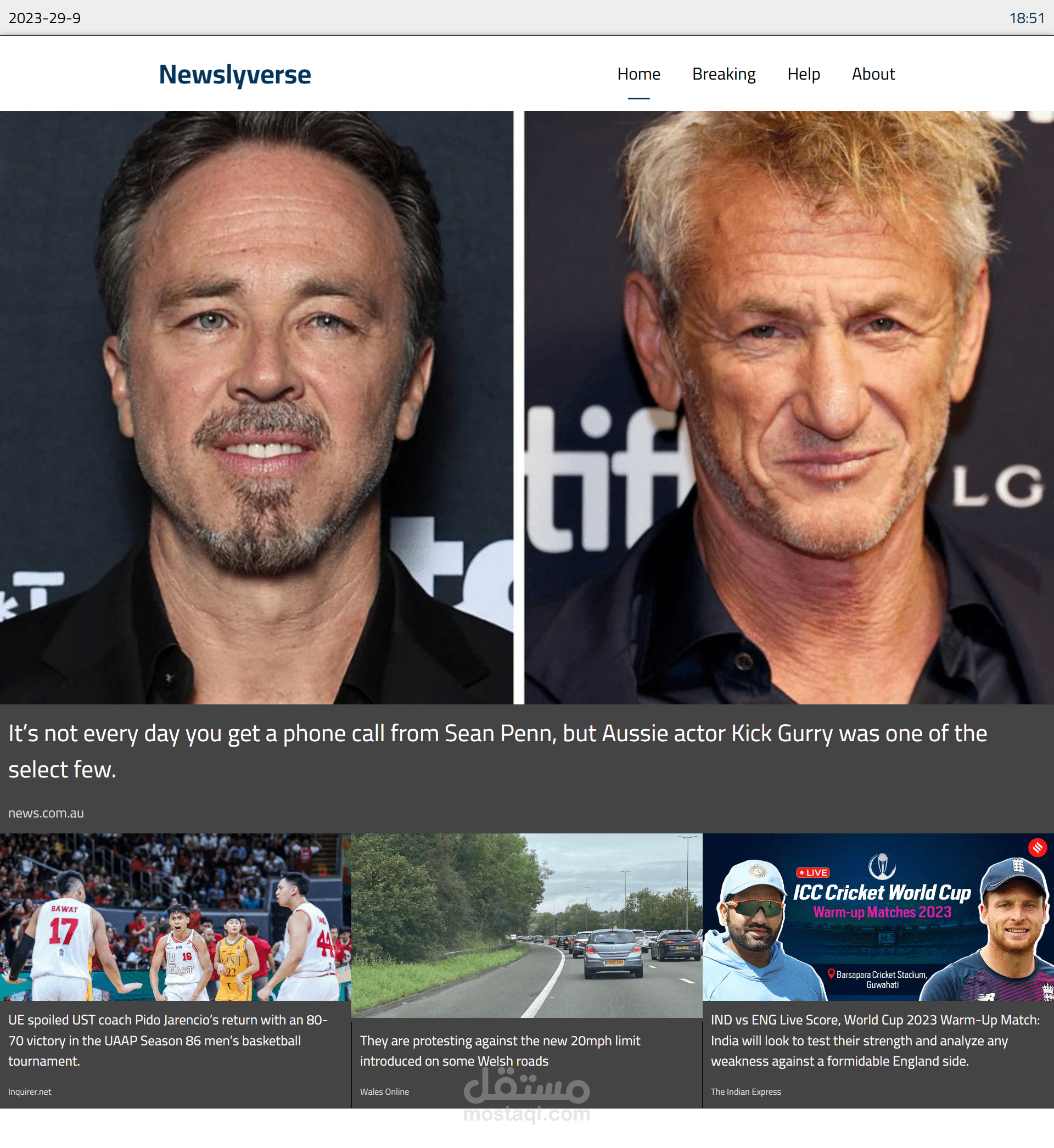 News website | JavaScript, Pug (HTML) & Sass (CSS) | مستقل
