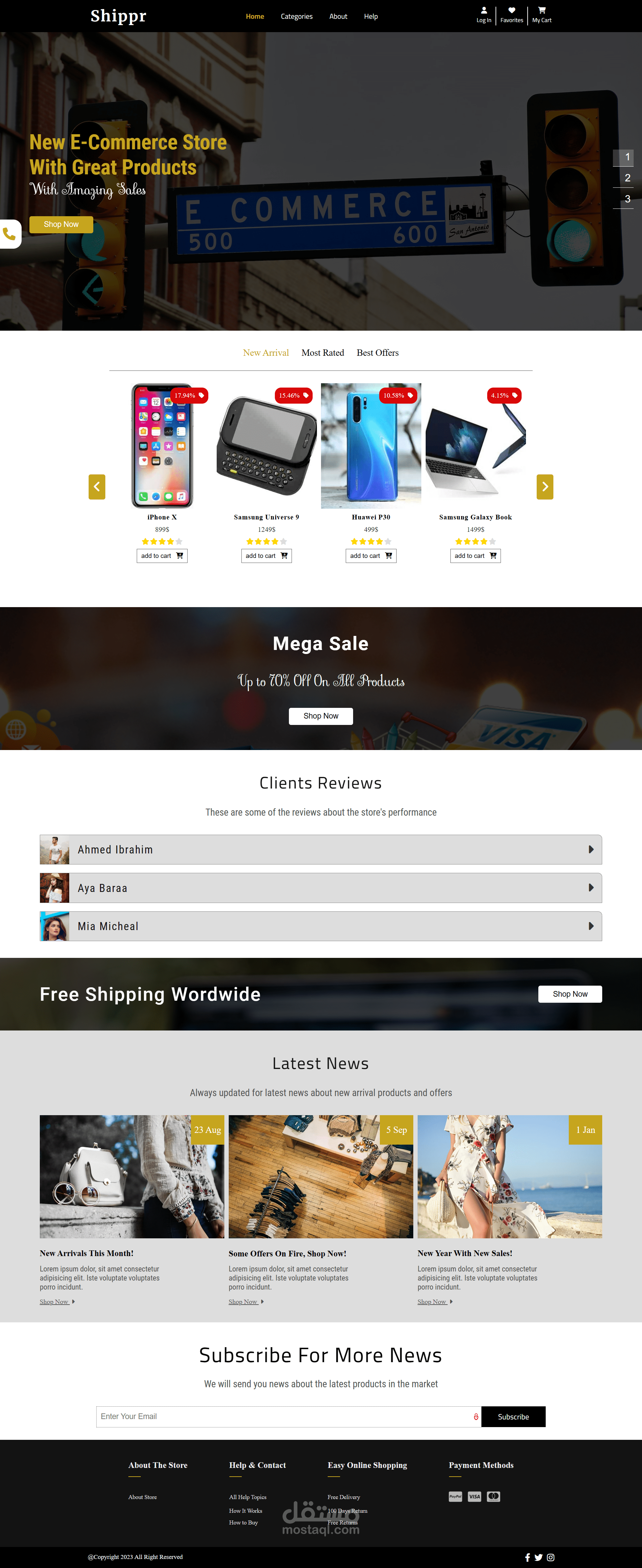 E Commerce Store Website Javascript Pug Html Sass Css Gulp مستقل