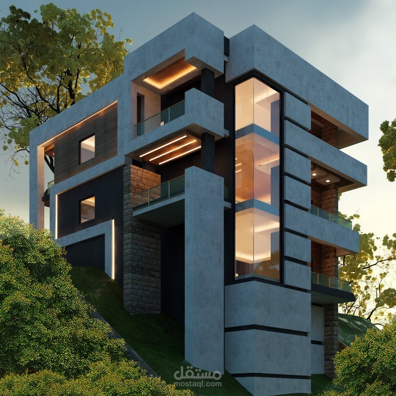 ALQomsiya modern villa | مستقل