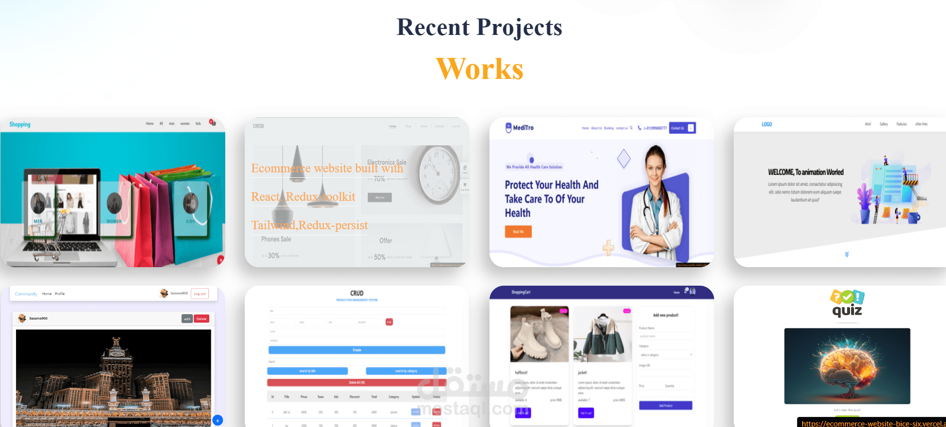 (React.js, Yarn, Bootstrap,EmailJs)My portfolio | مستقل (React.js, Yarn, Bootstrap,EmailJs)My portfolio | مستقل