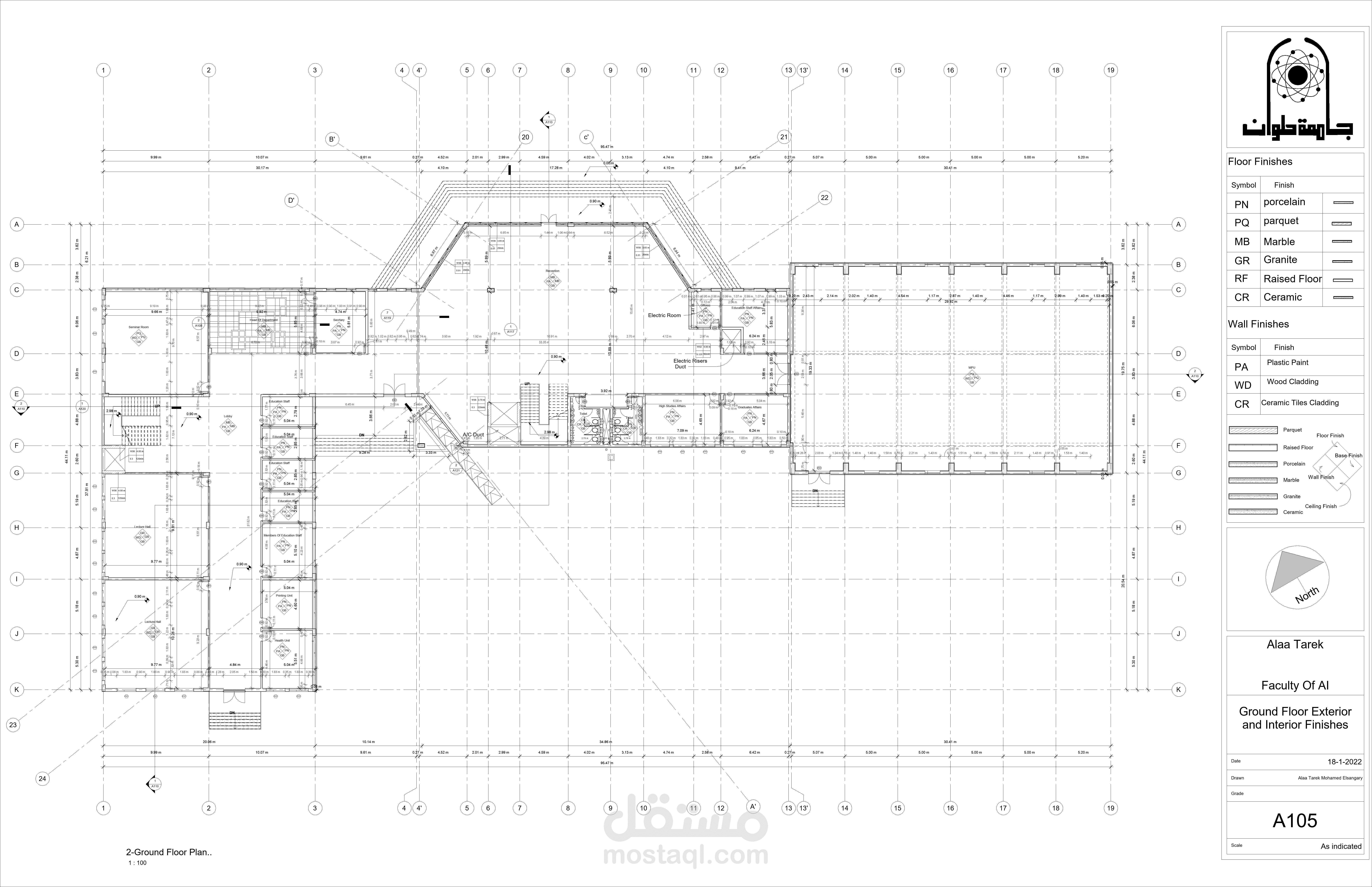 Faculty of AI working drawings project by BIM system | مستقل