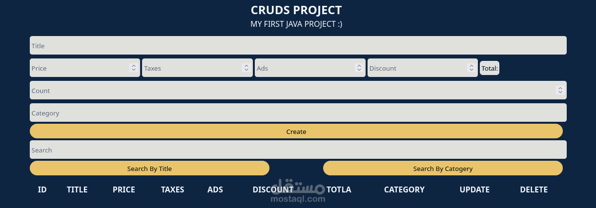 CRUD Project | مستقل