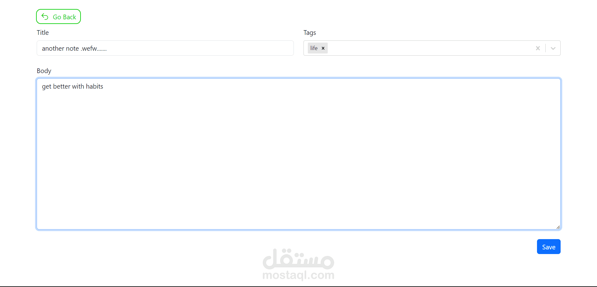 notes web application | مستقل notes web application | مستقل