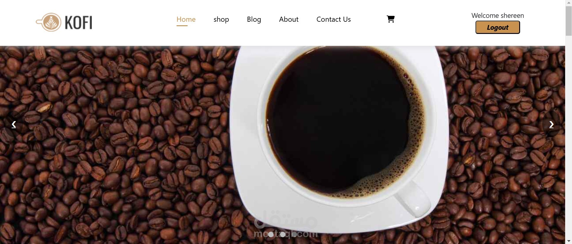 Coffee Shop Web App with Cart & Login System-HTML,CSS,JavaScript | مستقل
